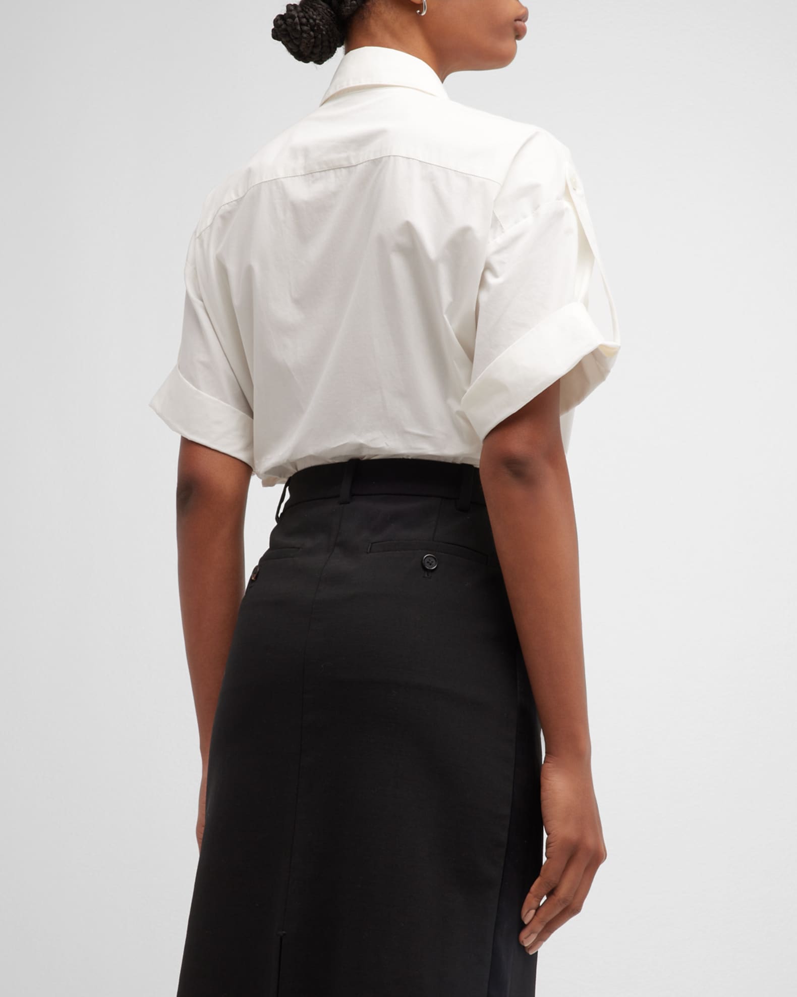 Co Cotton Utility Shirt with Rolled Cuffs | Neiman Marcus