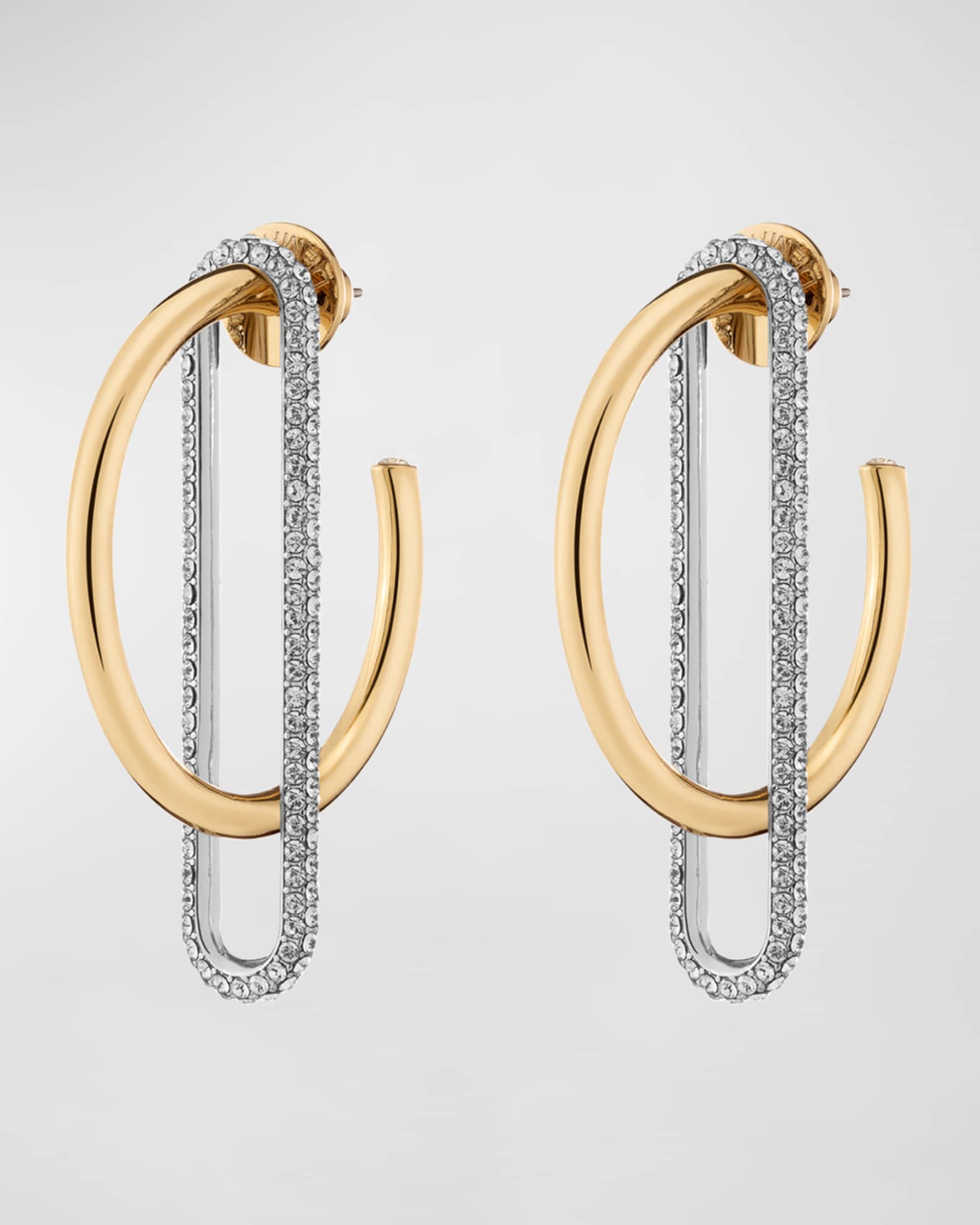 DEMARSON Astra Hoop Earrings with Pave Crystal Links | Neiman Marcus