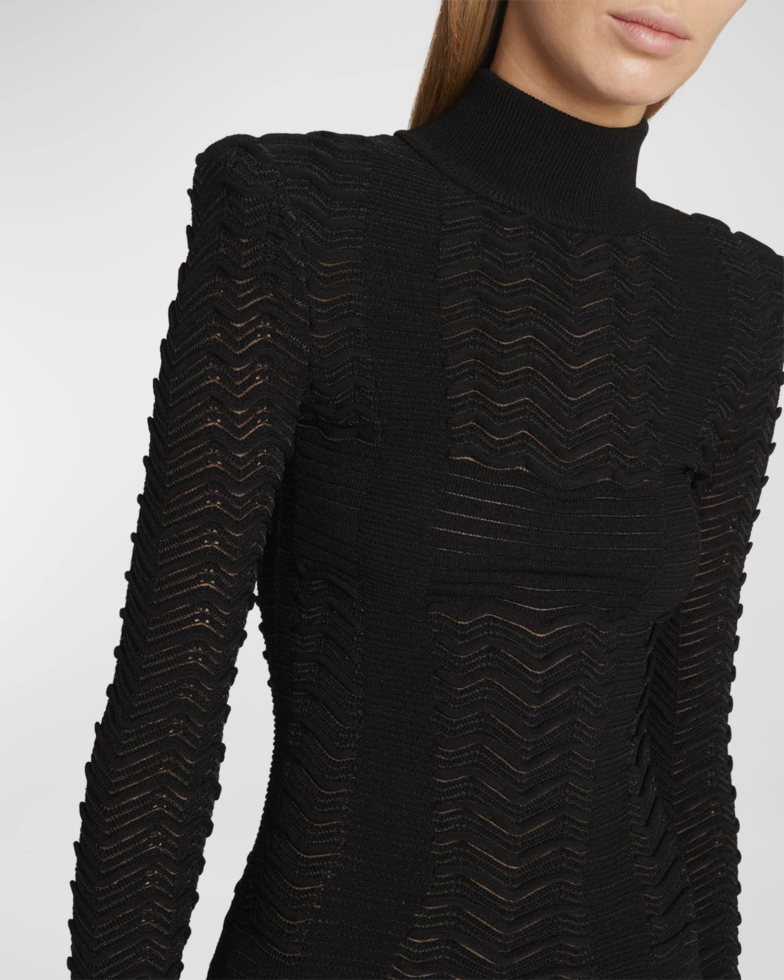 Balmain Chevron Body-Con Mini Dress | Neiman Marcus
