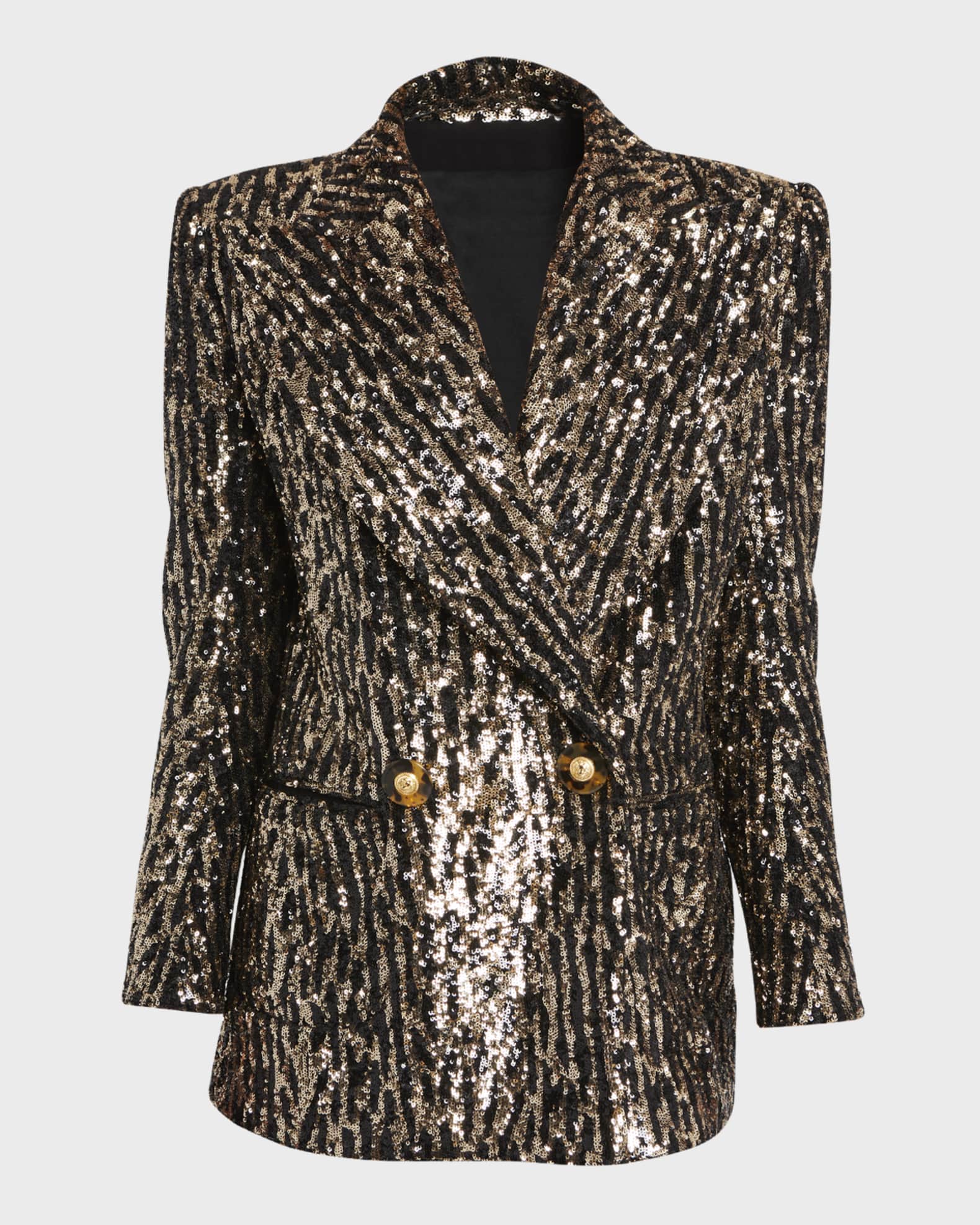Balmain Sequin Double-Breasted Blazer Jacket | Neiman Marcus