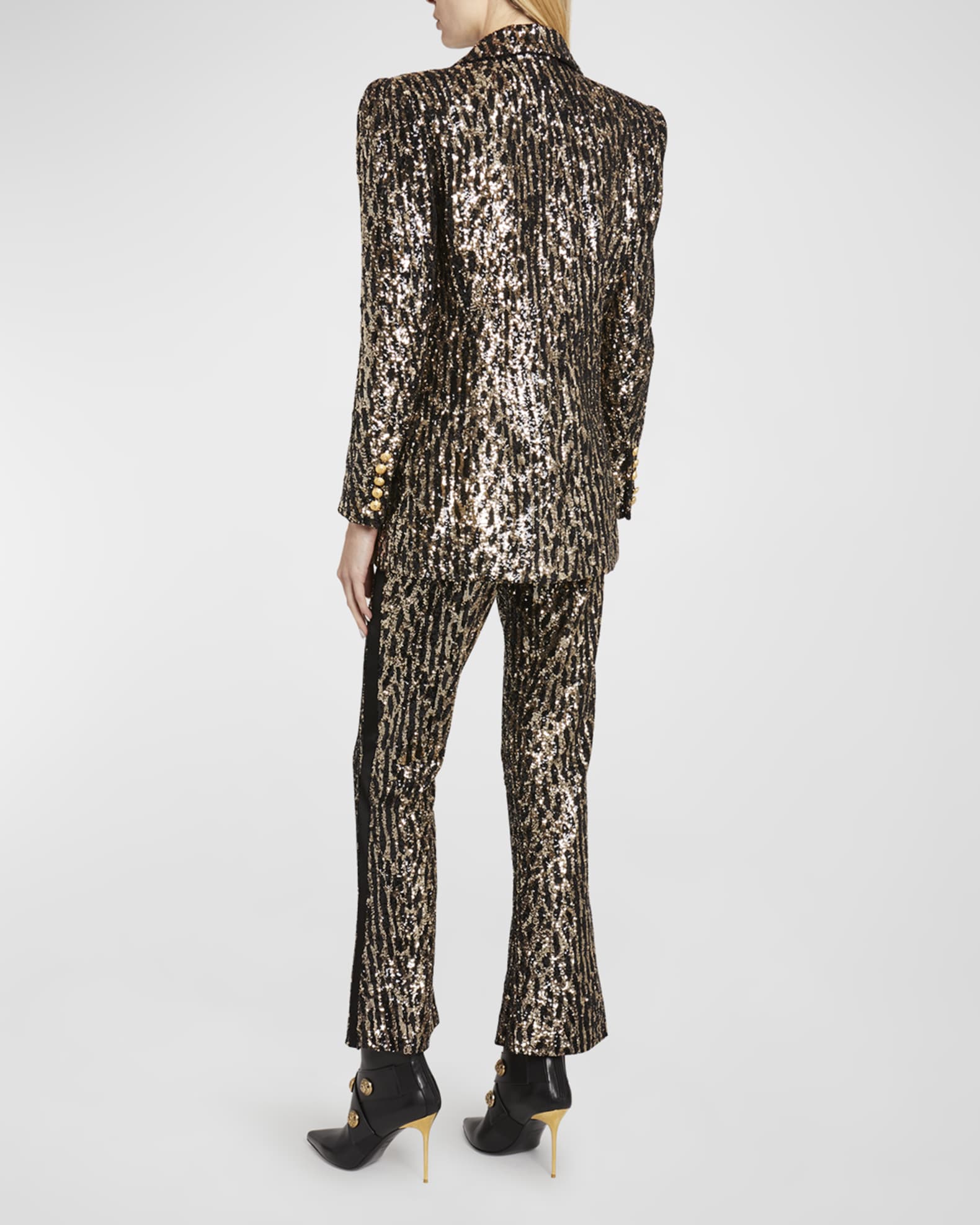 Balmain Sequin Double-Breasted Blazer Jacket | Neiman Marcus
