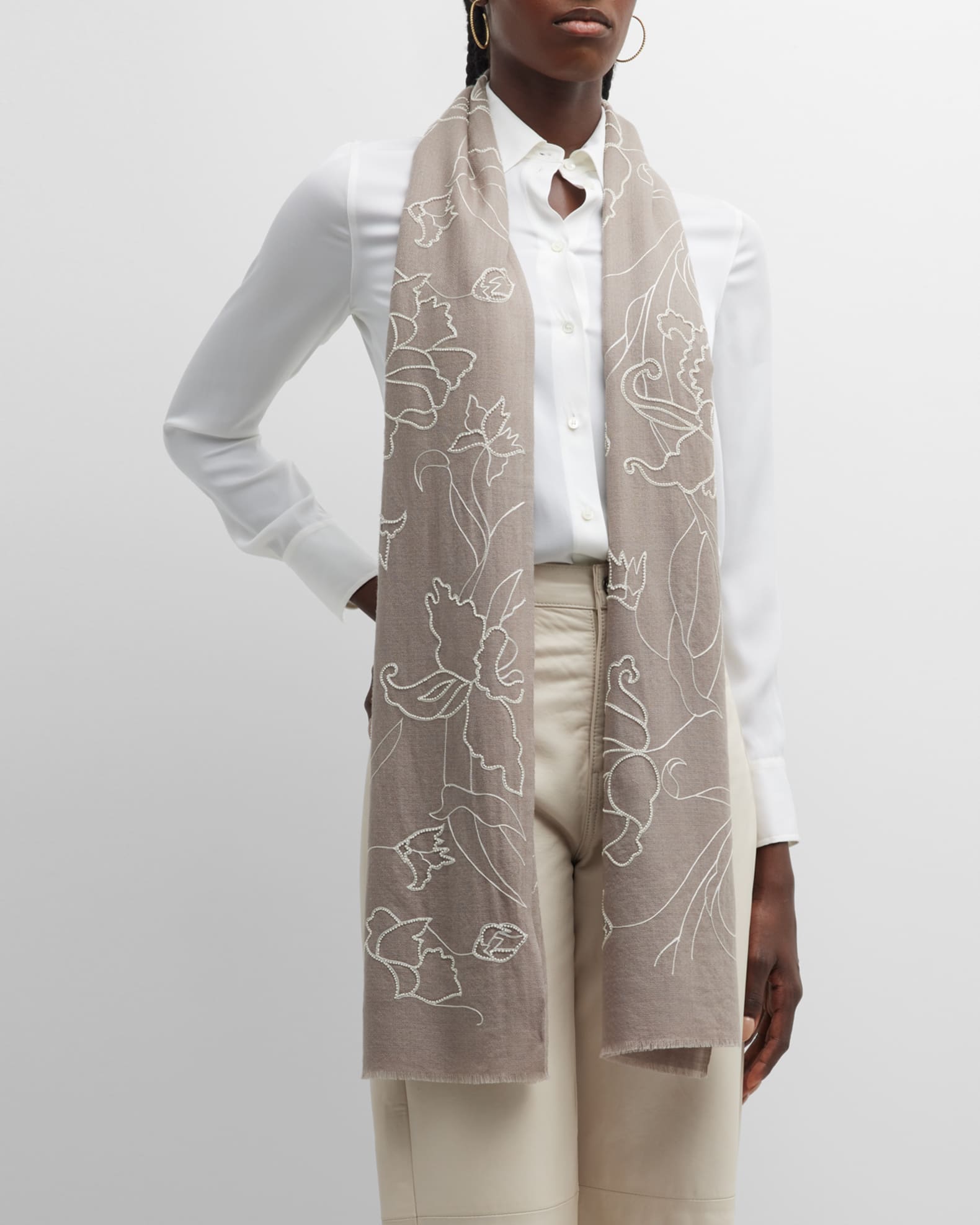 Janavi India Love in a Mist Wool Scarf | Neiman Marcus