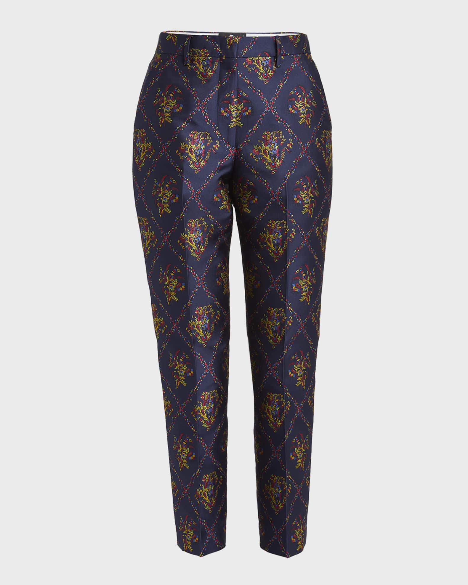 Etro Micor Floral Jacquard Pants | Neiman Marcus