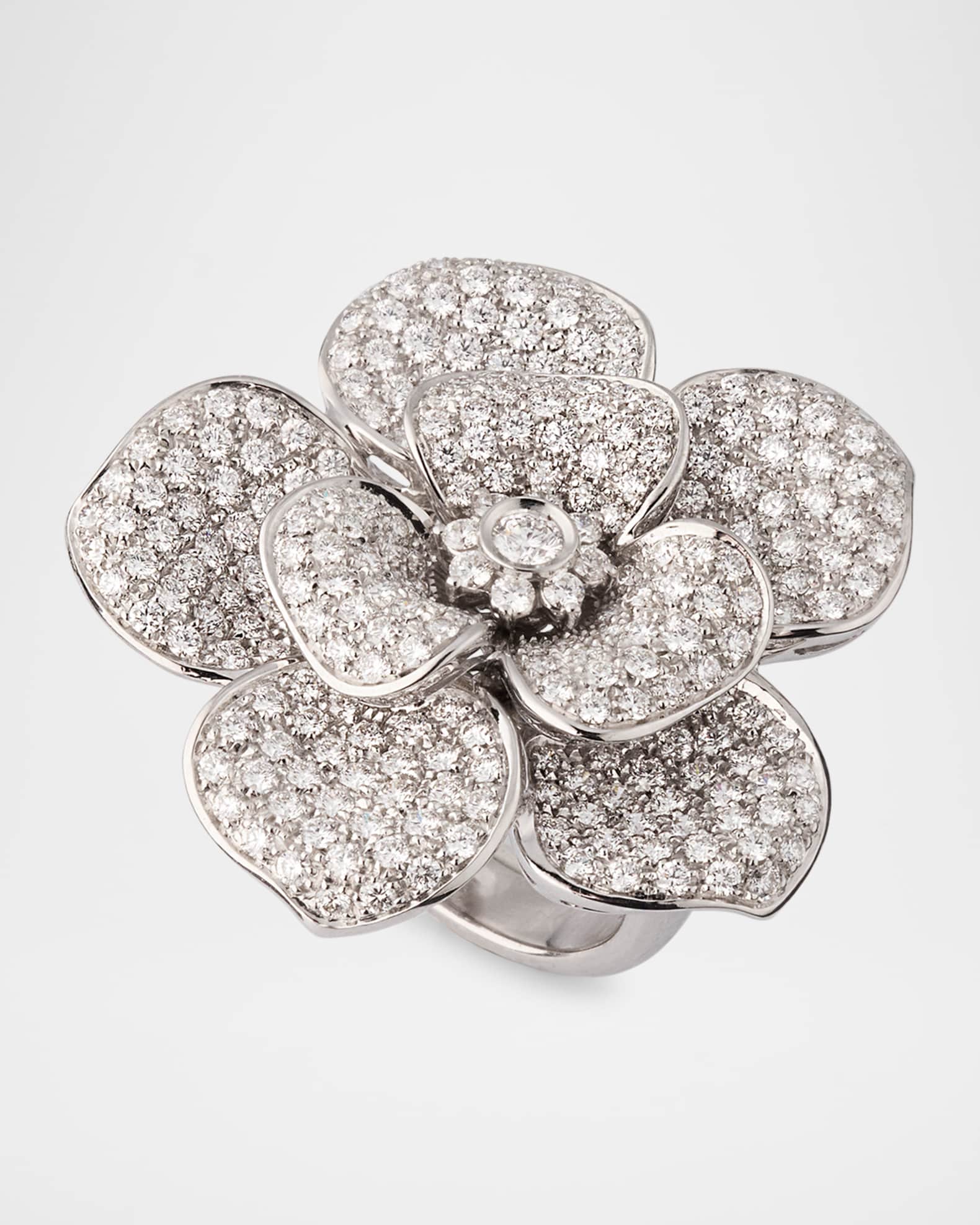 Leo Pizzo Flora 18K White Gold Diamond Ring | Neiman Marcus