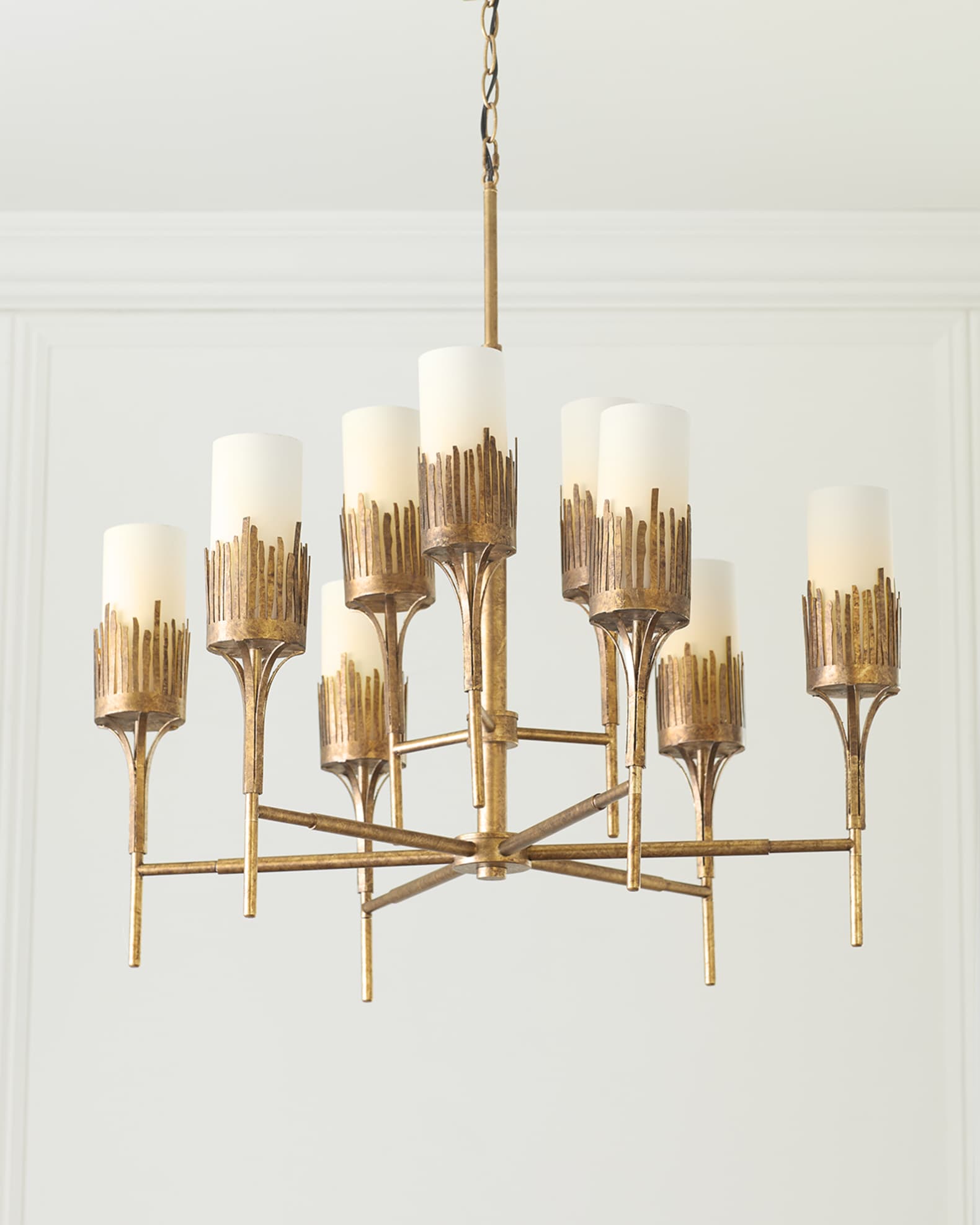 Lucas + McKearn Sawgrass 9-Light Chandelier in Gold Leaf | Neiman Marcus