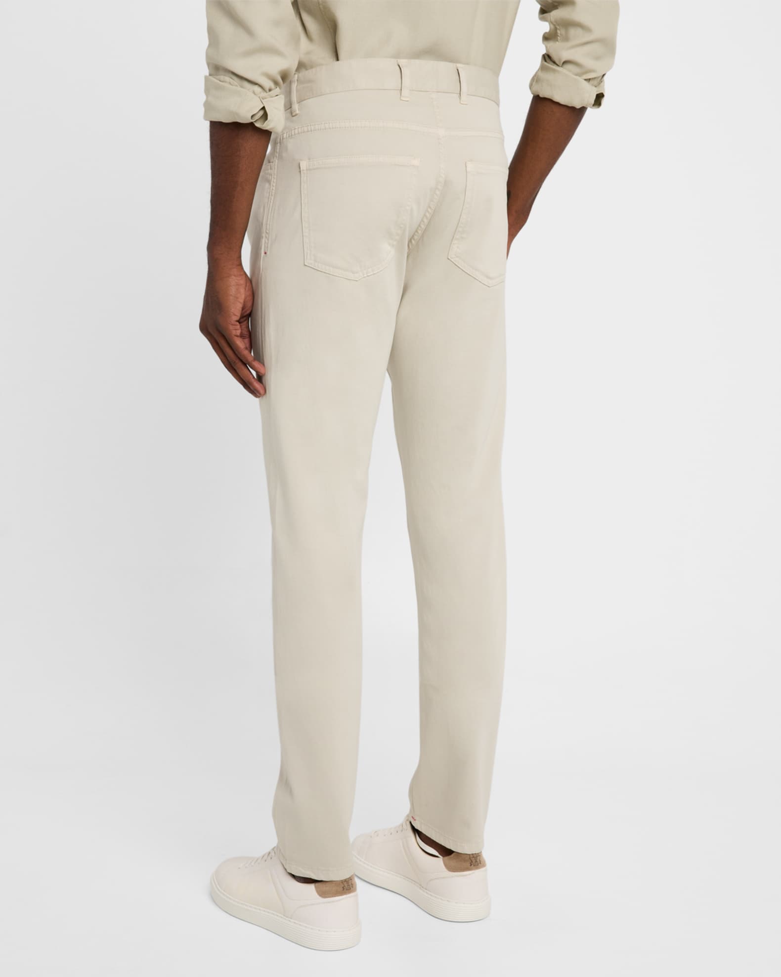 Men's Cashmere-Cotton Slim 5-Pocket Pants | Neiman Marcus