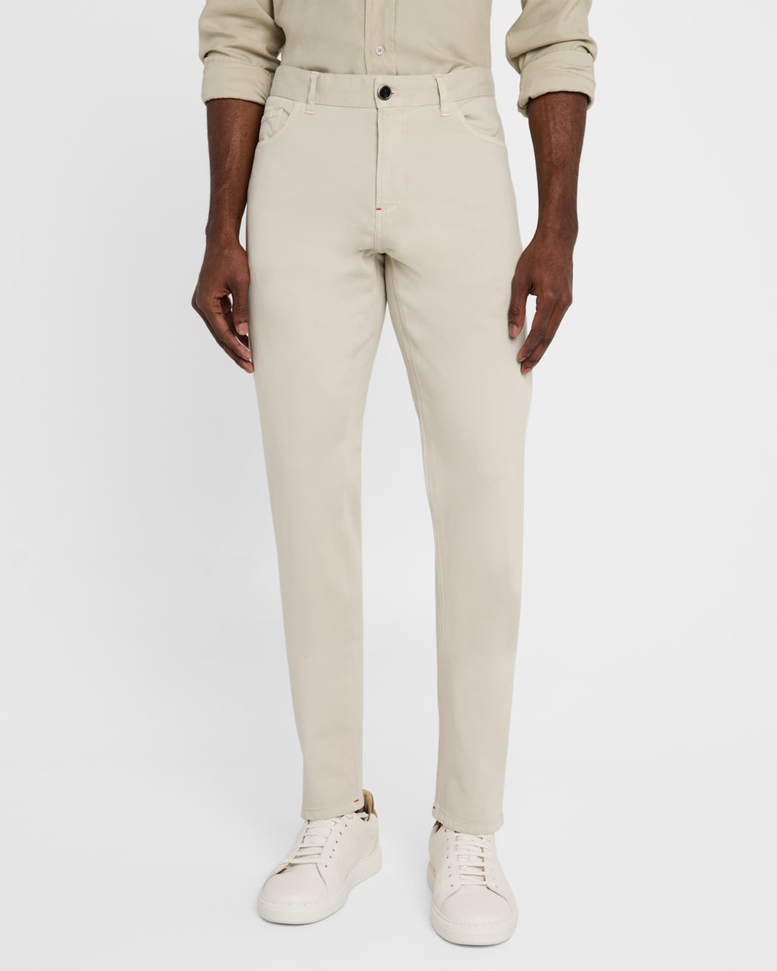 Men's Cashmere-Cotton Slim 5-Pocket Pants | Neiman Marcus