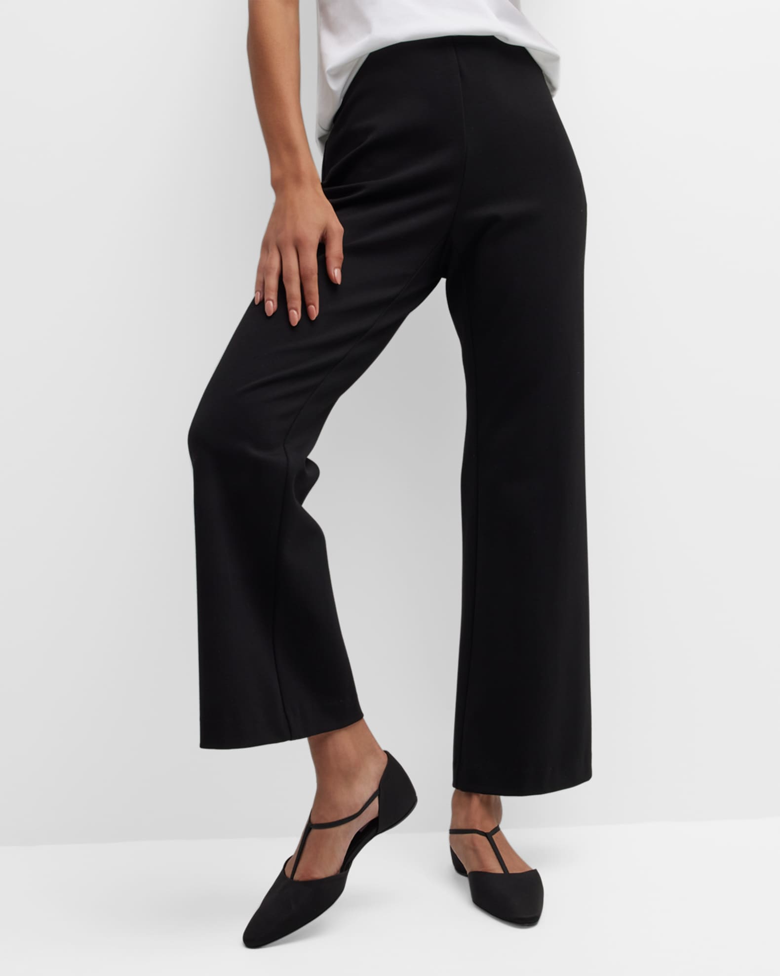 Lafayette 148 New York Regenerated Punto Milano Gates Ankle Flare Pull ...