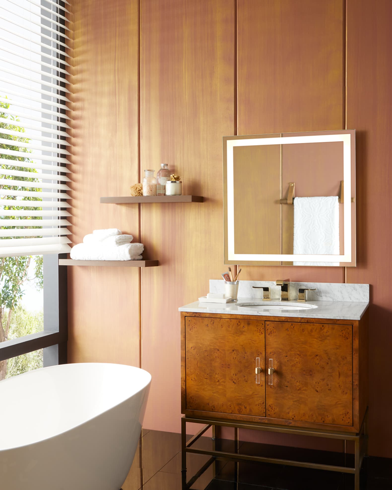 Ellington Square LED Mirror with Defogger and Dimmer, 3000K/4000K/5000K ...