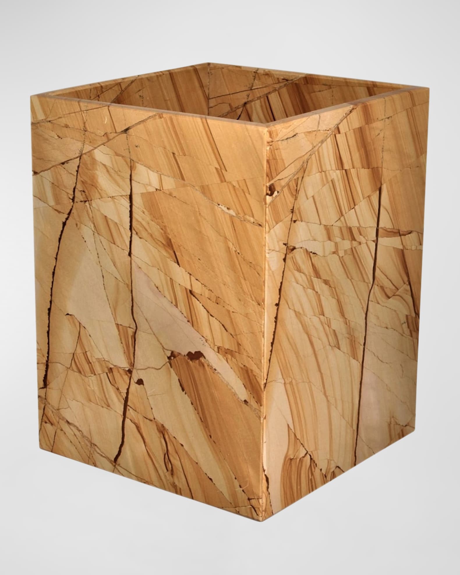 Marble Crafter Myrtus Square Wastebasket With Liner | Neiman Marcus