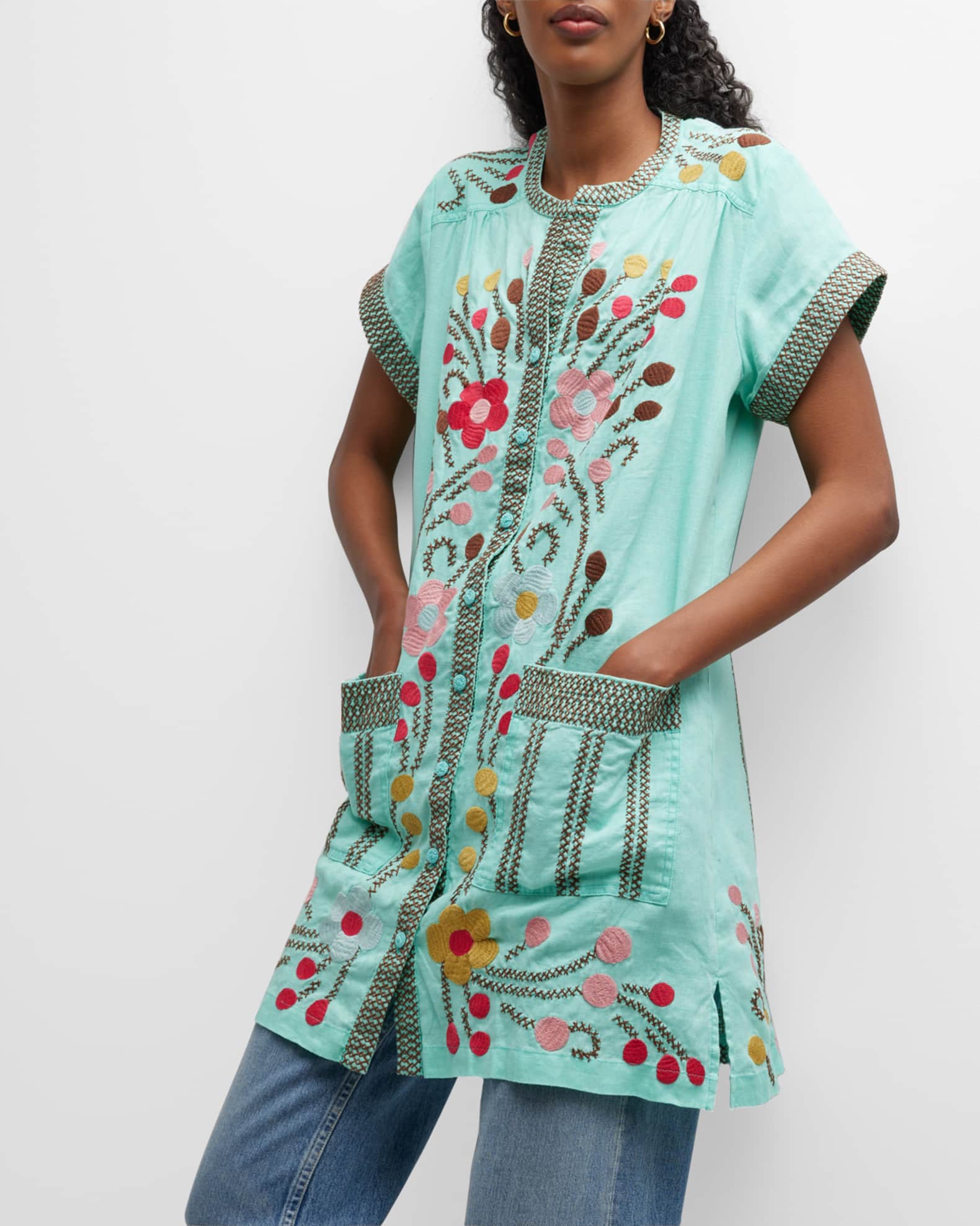 Johnny Was Joni Weekend Tunic with Embroidered Detail | Neiman Marcus