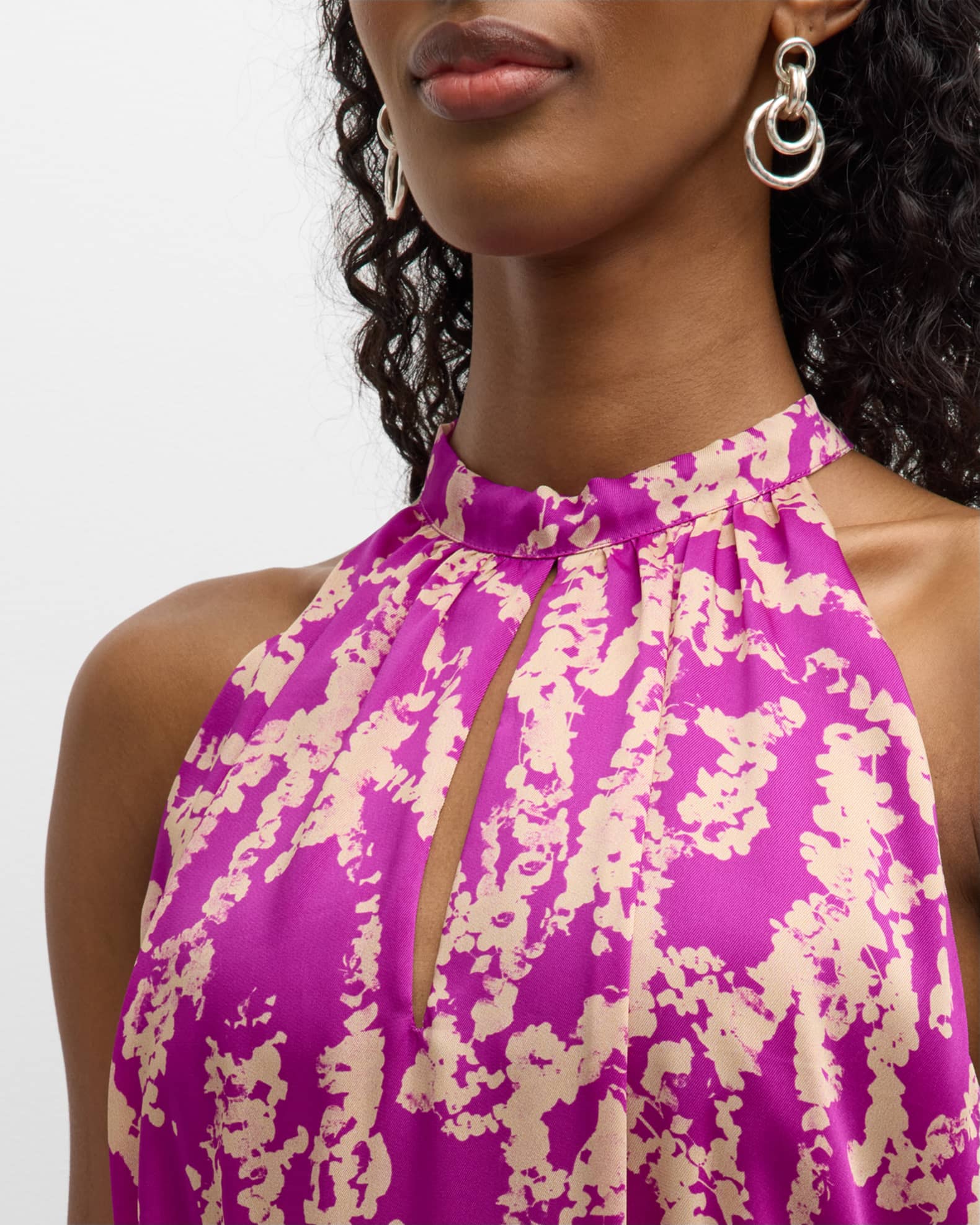 Marella Evelin Abstract-Print Halter Maxi Dress | Neiman Marcus