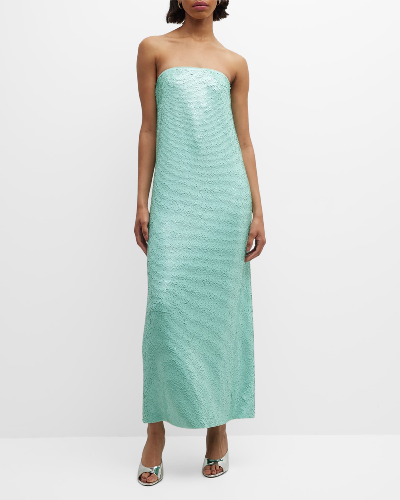 Tory Burch Strapless Sequin Column Gown | Neiman Marcus