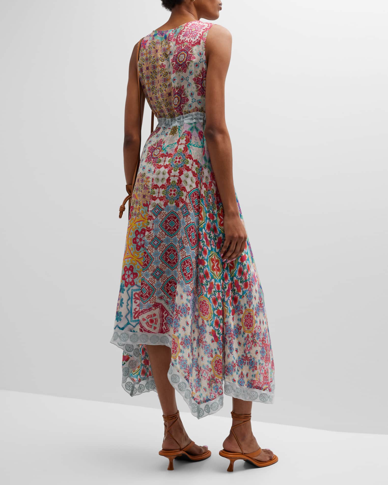 Johnny Was Zevele Vanessa Geo-Print A-Line Midi Dress | Neiman Marcus