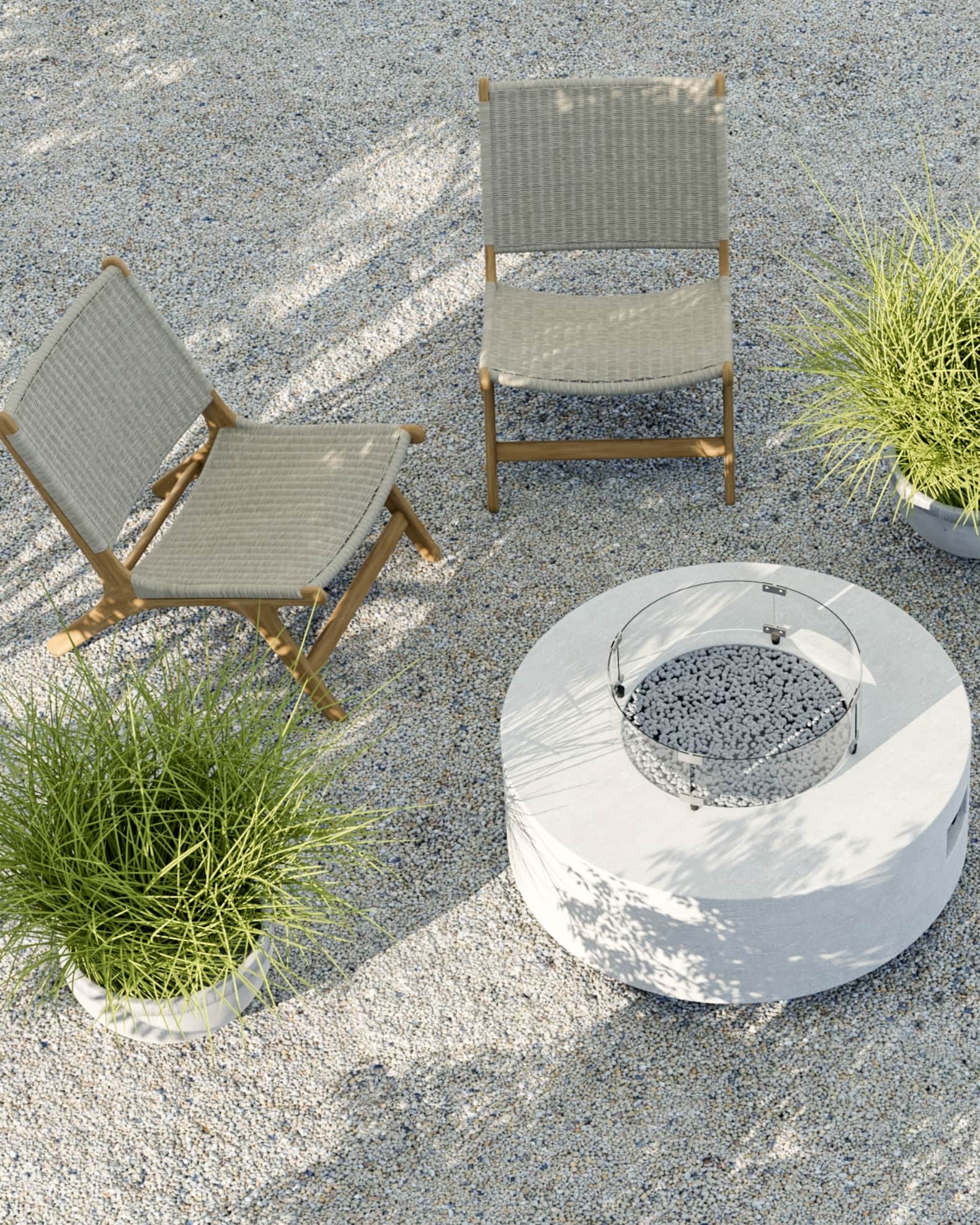 Sunset West Gravel Stone Round Fire Table | Neiman Marcus