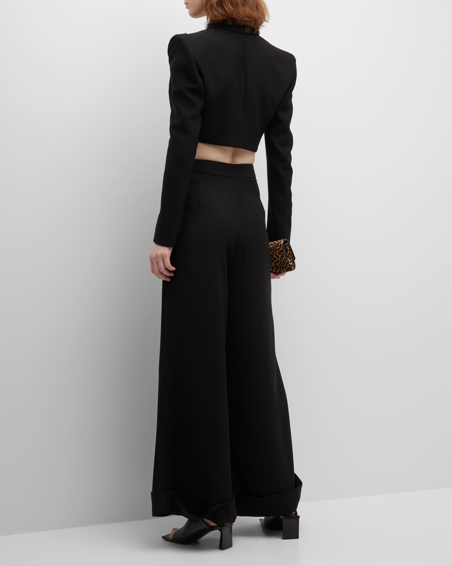 MONOT Pleated Roll-Hem Wide-Leg Pants | Neiman Marcus