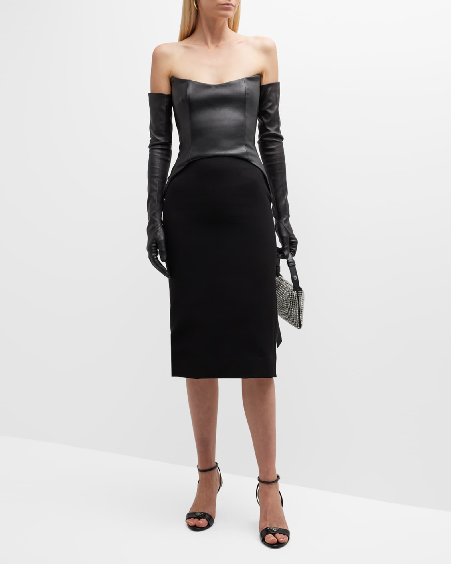 MONOT Leather Strapless Bustier Top | Neiman Marcus