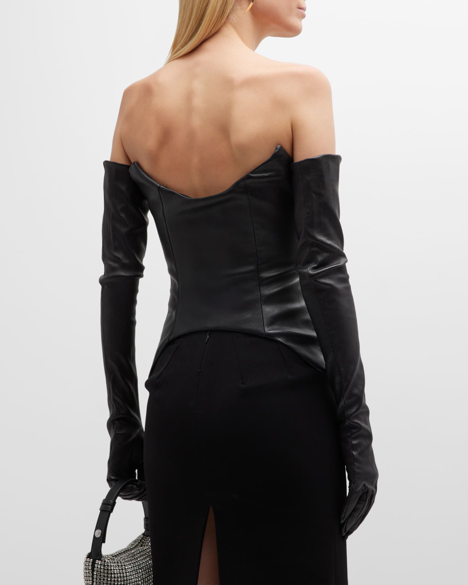 MONOT Leather Strapless Bustier Top | Neiman Marcus