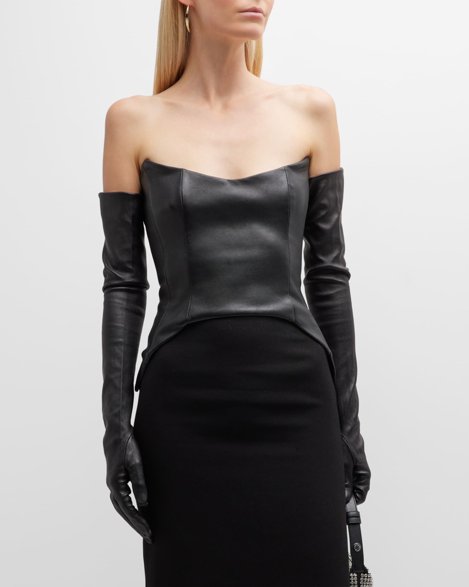 MONOT Leather Strapless Bustier Top | Neiman Marcus