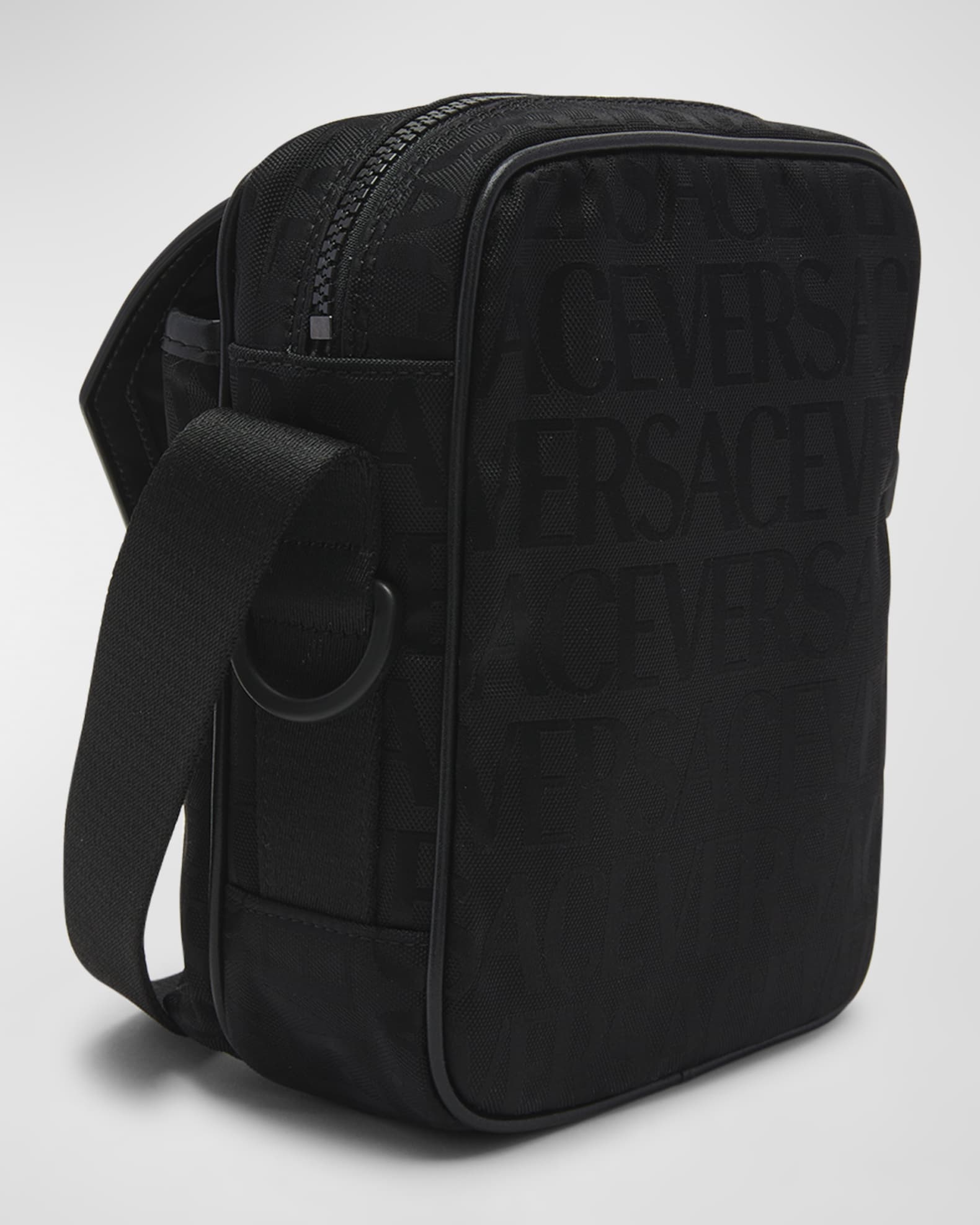 Versace Men's Fabric Logo Messenger Bag | Neiman Marcus