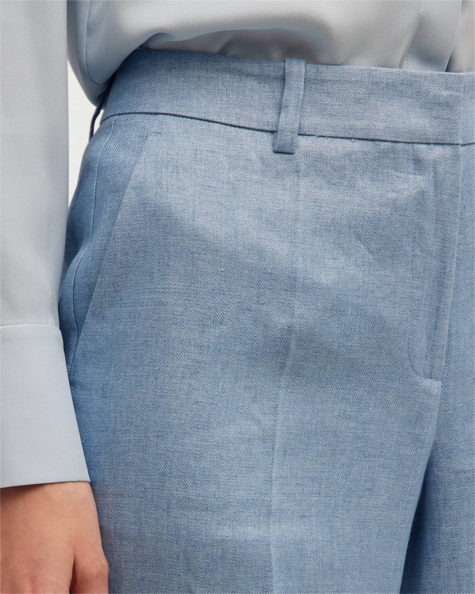 Lafayette 148 New York Gates Straight-Leg Linen Pants | Neiman Marcus