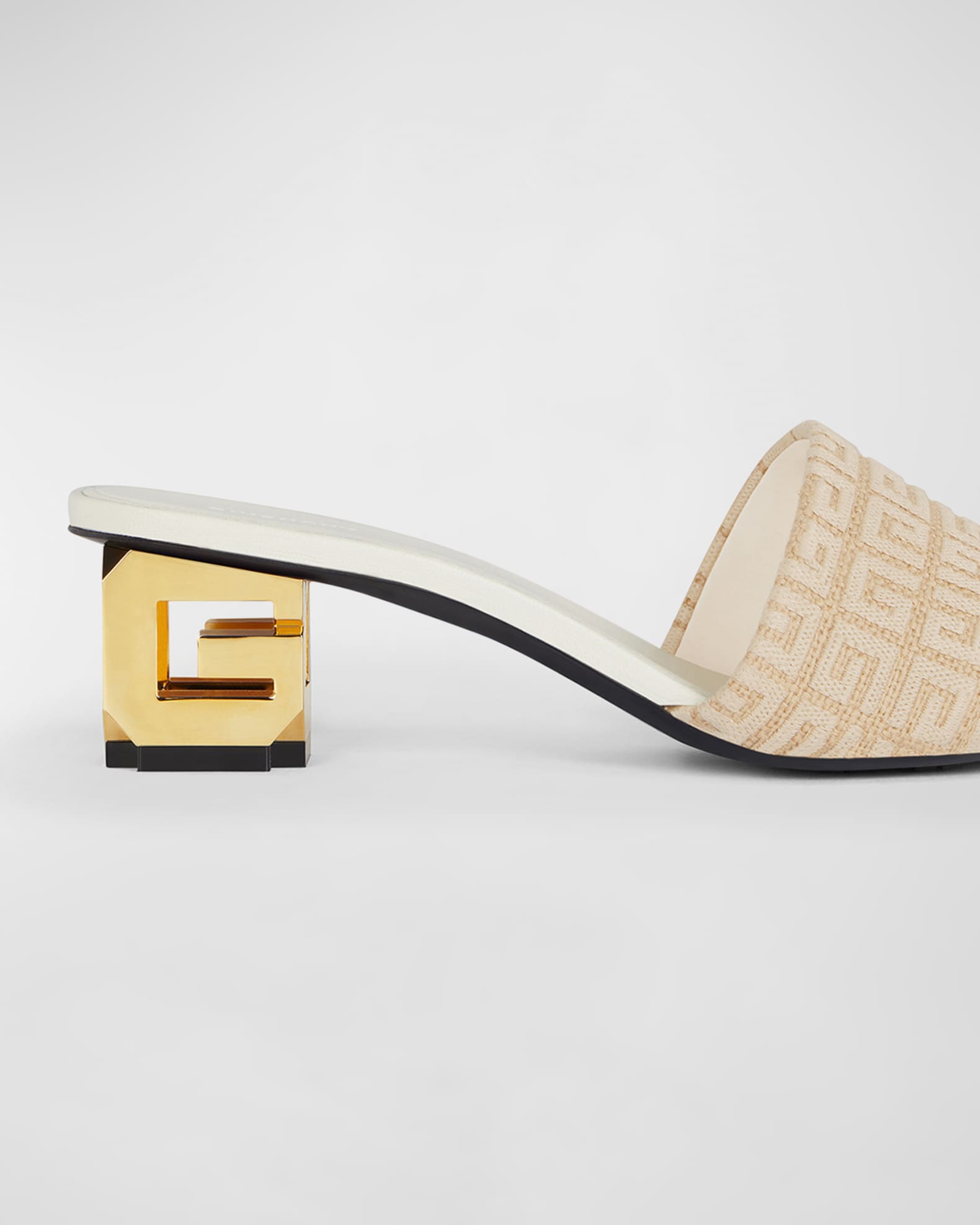 Givenchy Monogram 4G Cube-Heel Mule Sandals | Neiman Marcus