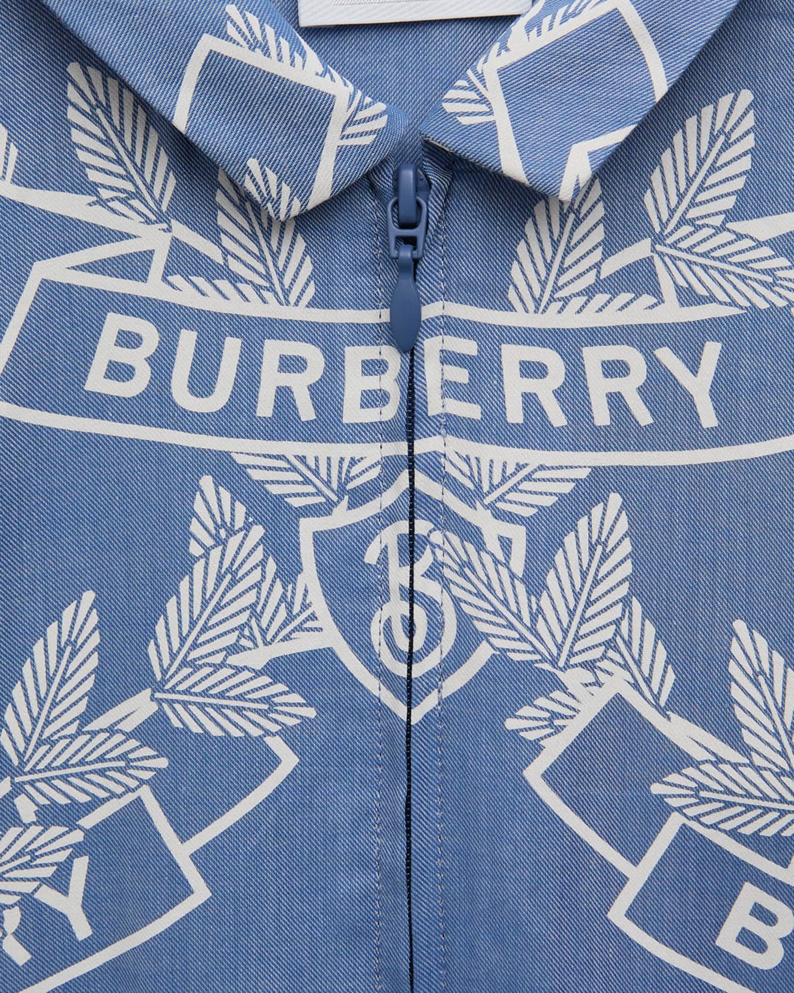 Burberry Boy's Andreas Oak Leaf Print Romper, Size 1M-18M | Neiman Marcus