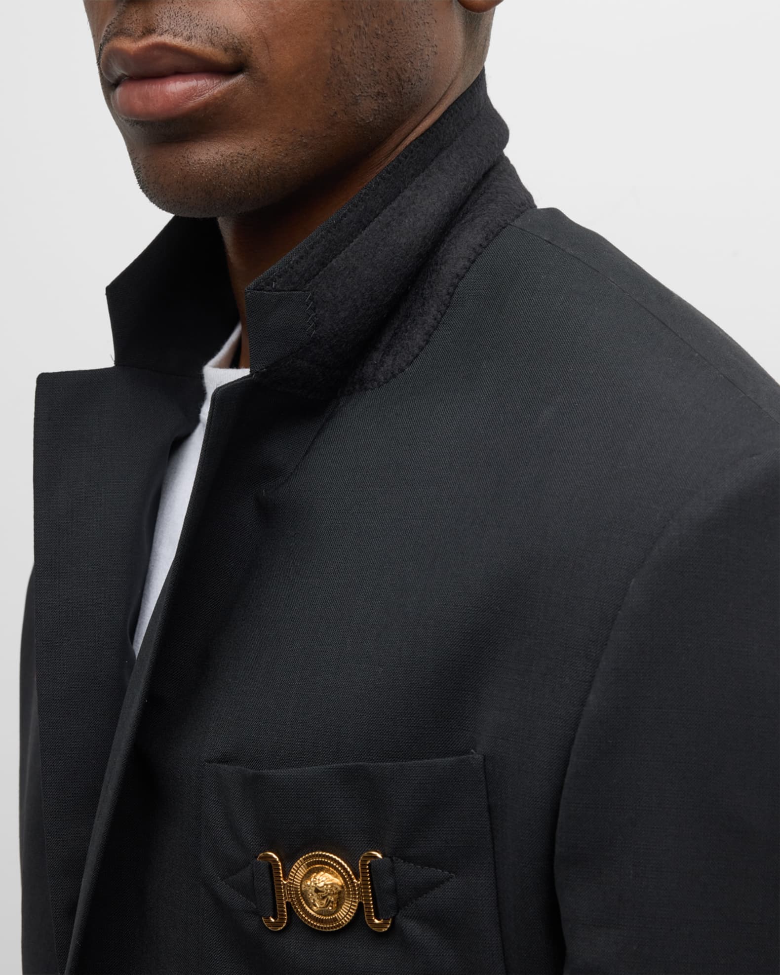 Versace Men's Medusa Canvas Suit Jacket | Neiman Marcus