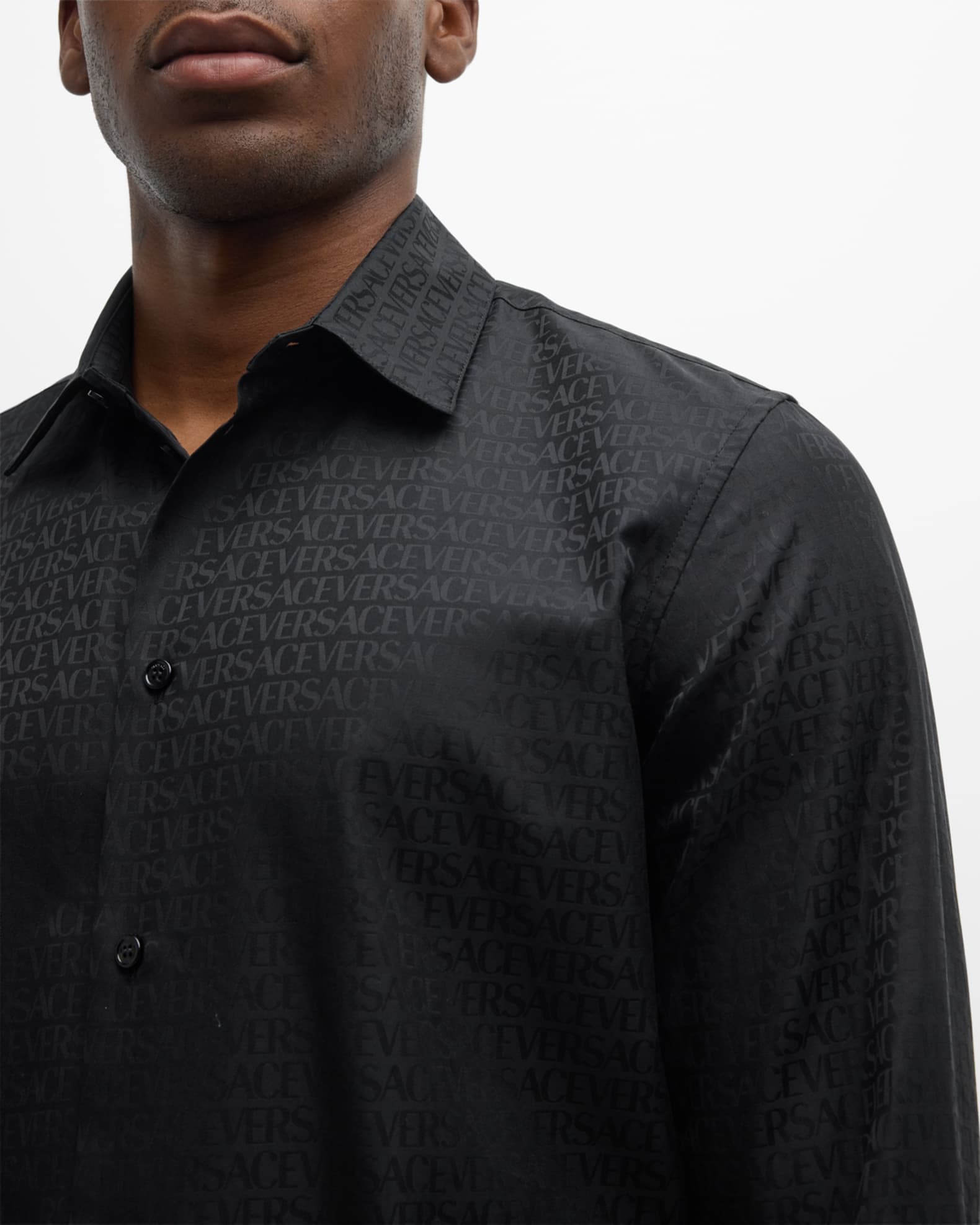 Versace Men's Classic Button-Front Logo Shirt | Neiman Marcus