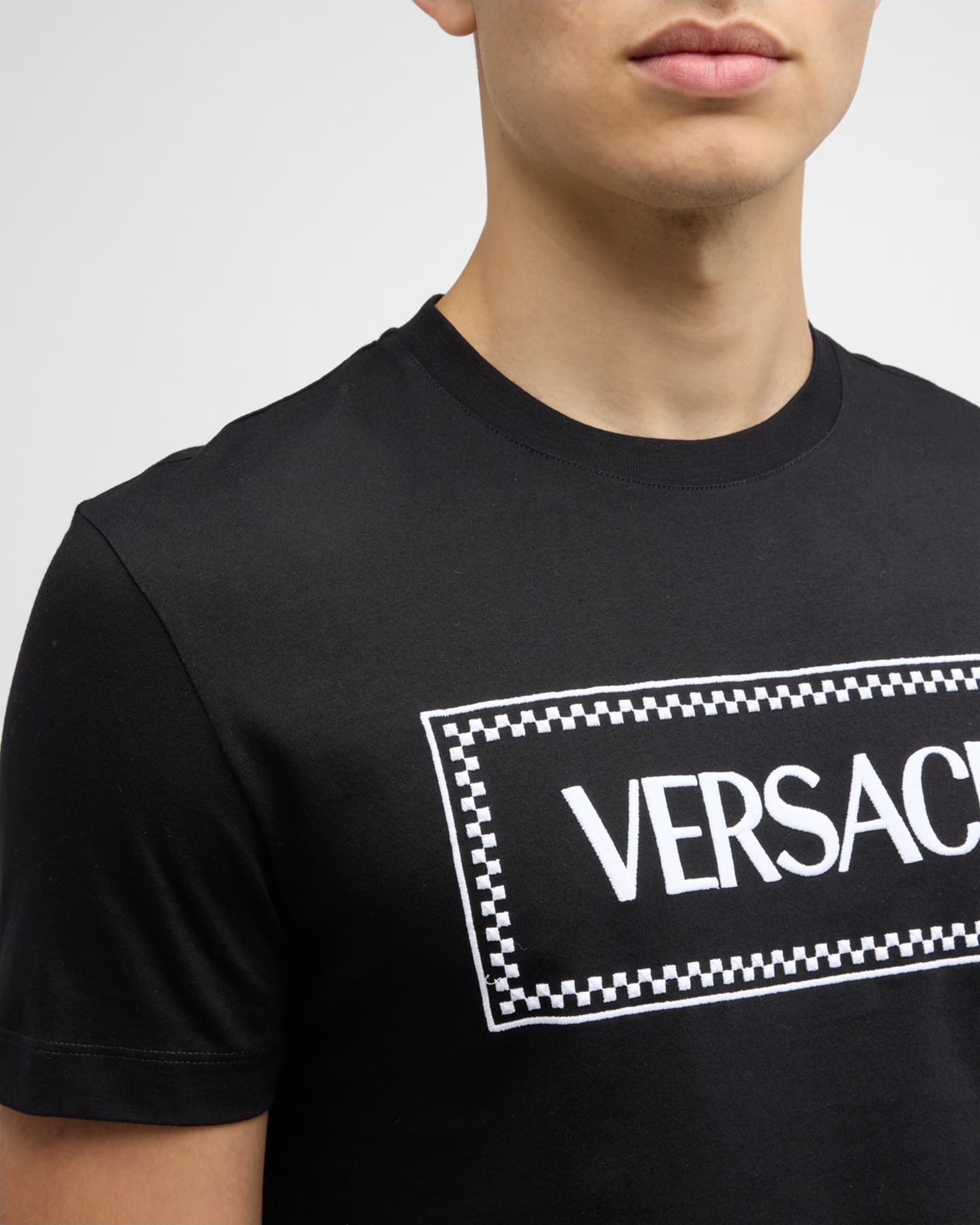 Versace Men's Tailoring Label Logo T-Shirt | Neiman Marcus