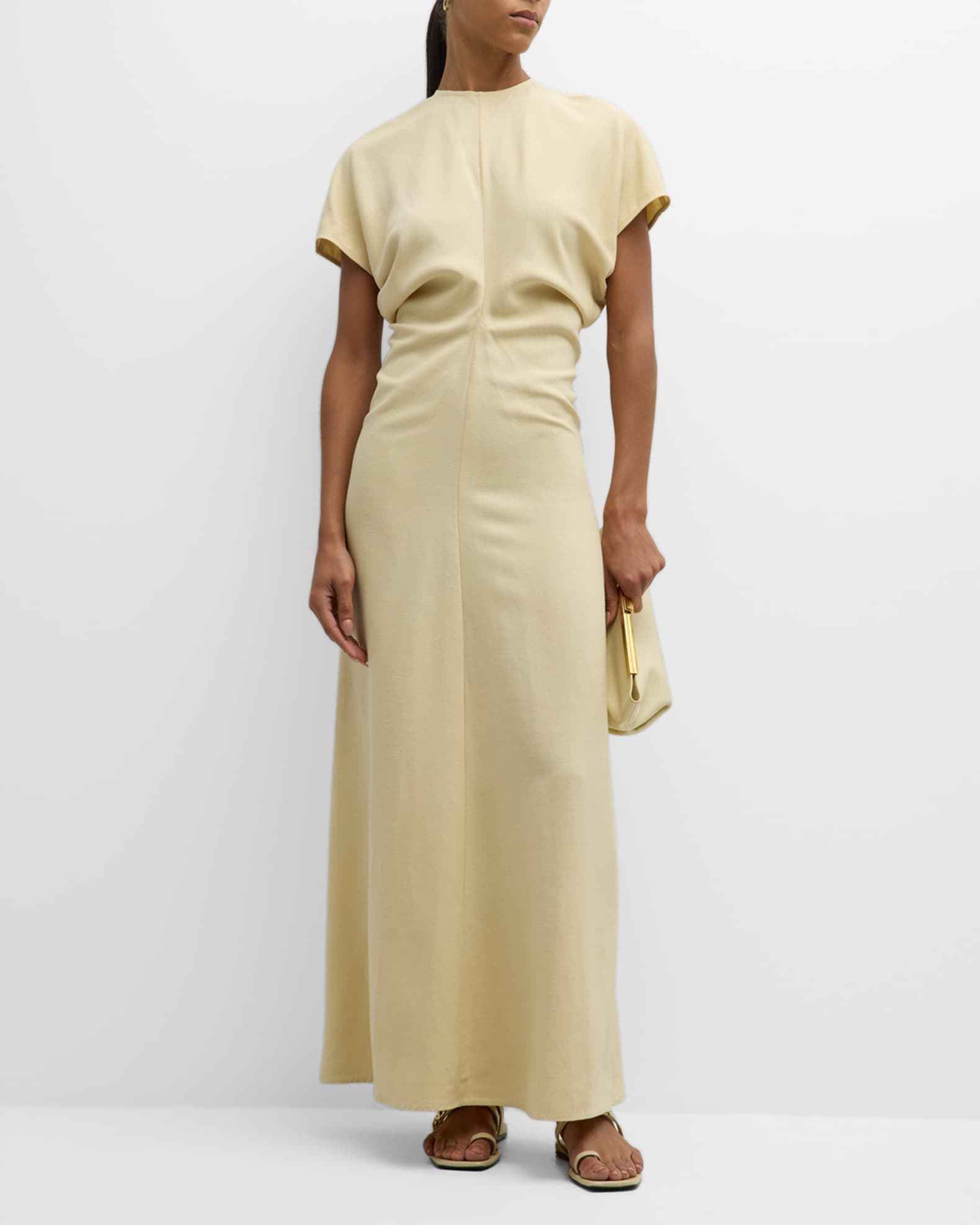Toteme Slouch Waist Maxi Dress with Pleat | Neiman Marcus
