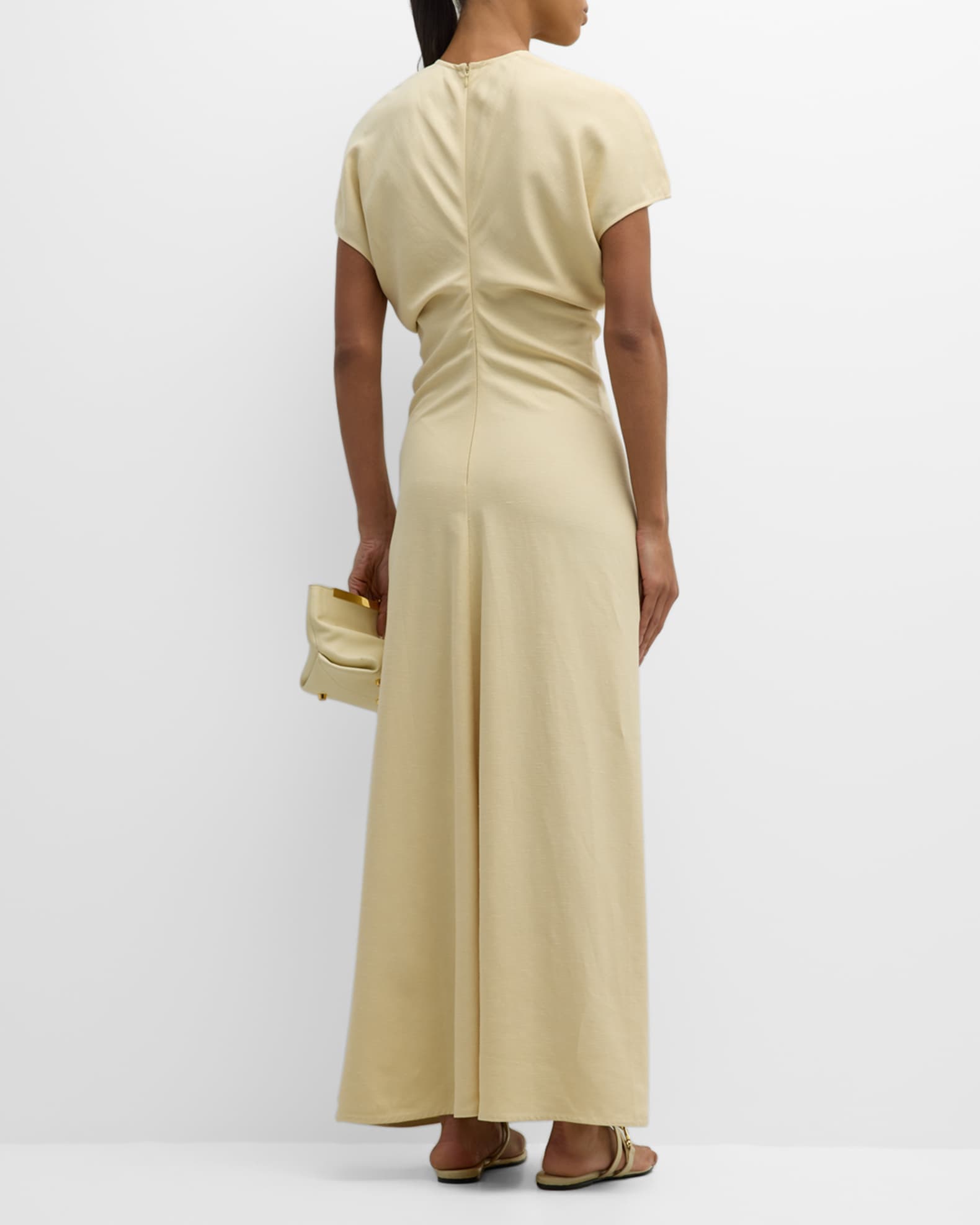 Toteme Slouch Waist Maxi Dress with Pleat | Neiman Marcus
