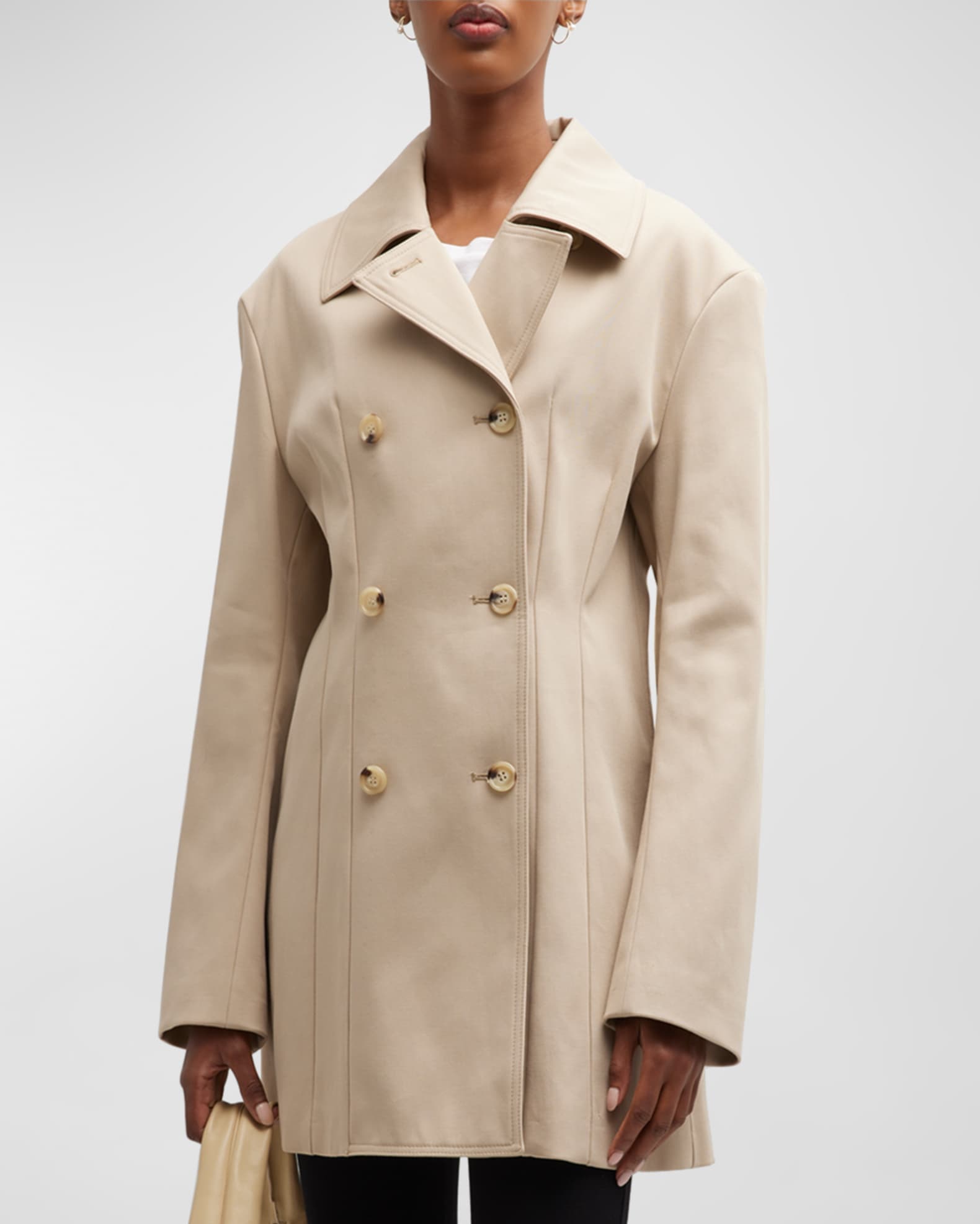 Toteme Structured Double-Breasted Waist Jacket | Neiman Marcus