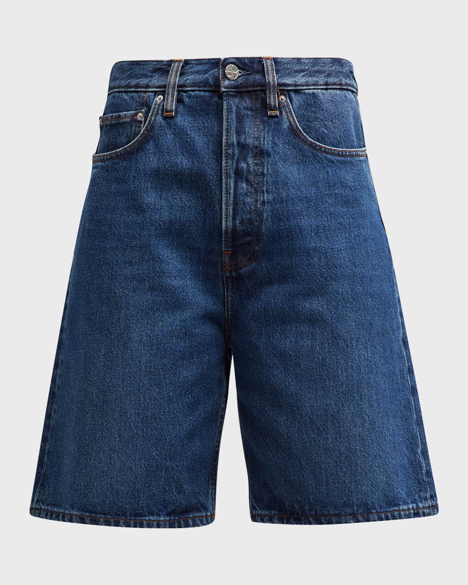 Toteme Classic Denim Bermuda Shorts | Neiman Marcus