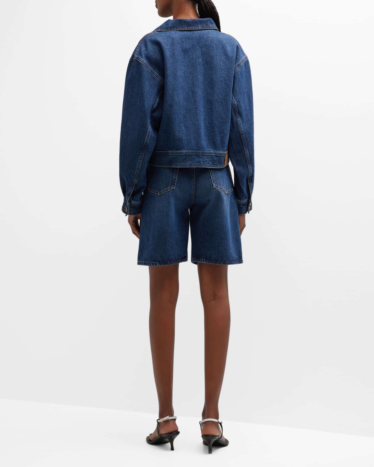 Toteme Classic Denim Bermuda Shorts | Neiman Marcus