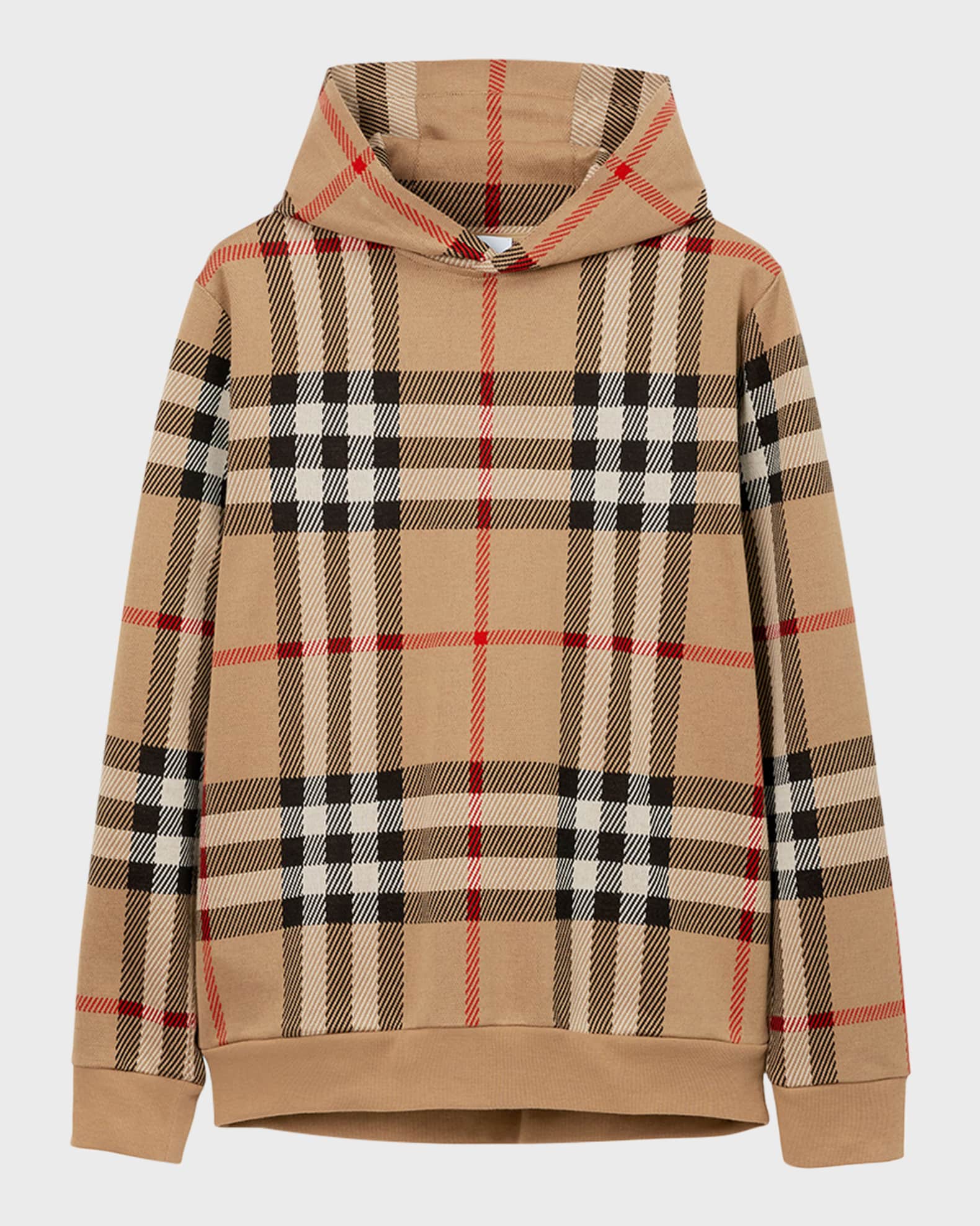 Burberry Men's Ferryton Check Knit Hoodie | Neiman Marcus