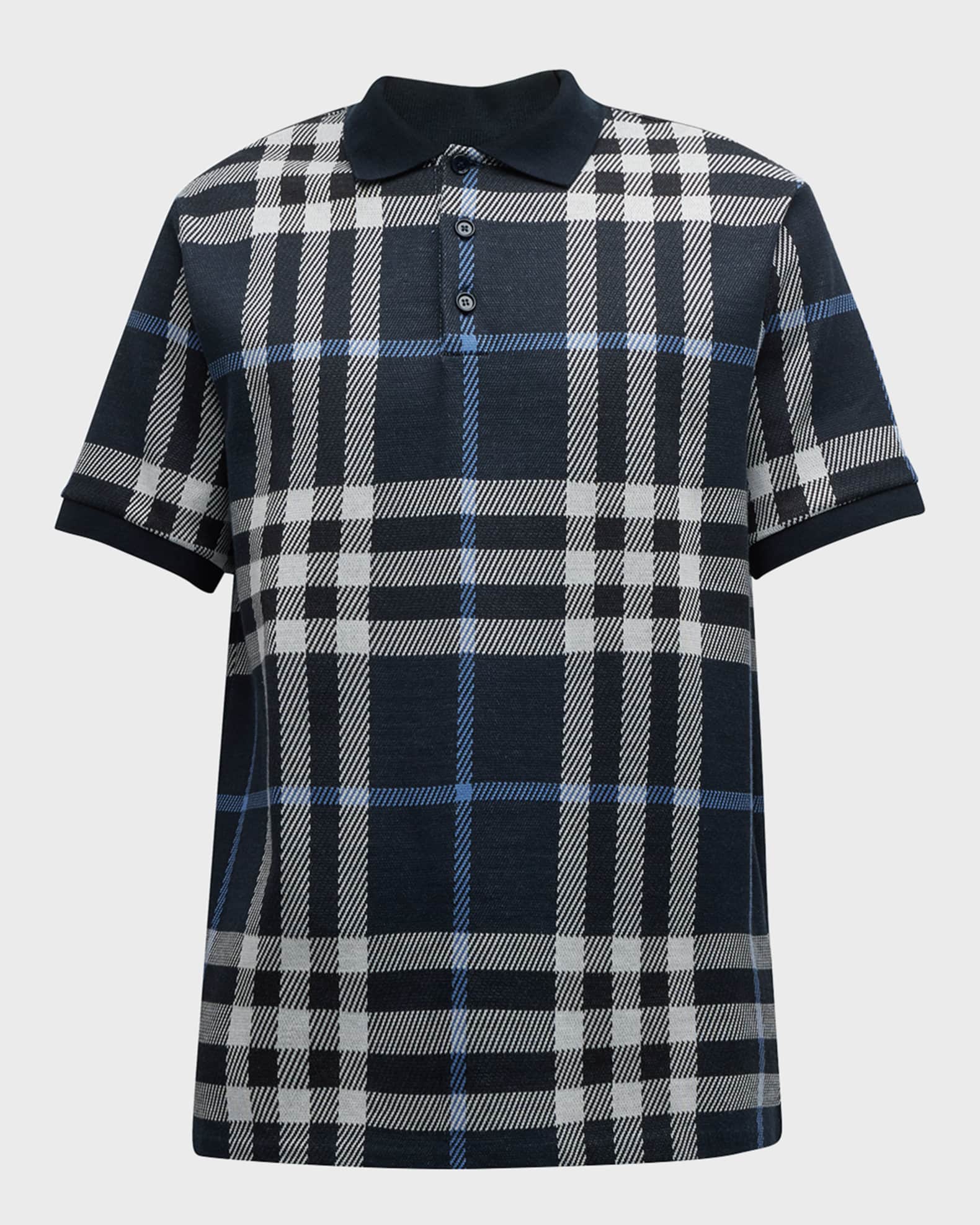 Burberry Men's Ferry Knit Check Polo Shirt | Neiman Marcus