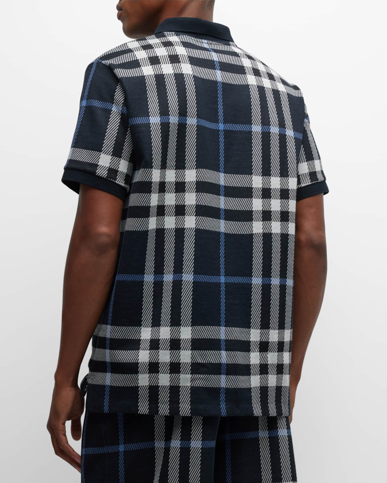 Burberry Men's Ferry Knit Check Polo Shirt | Neiman Marcus