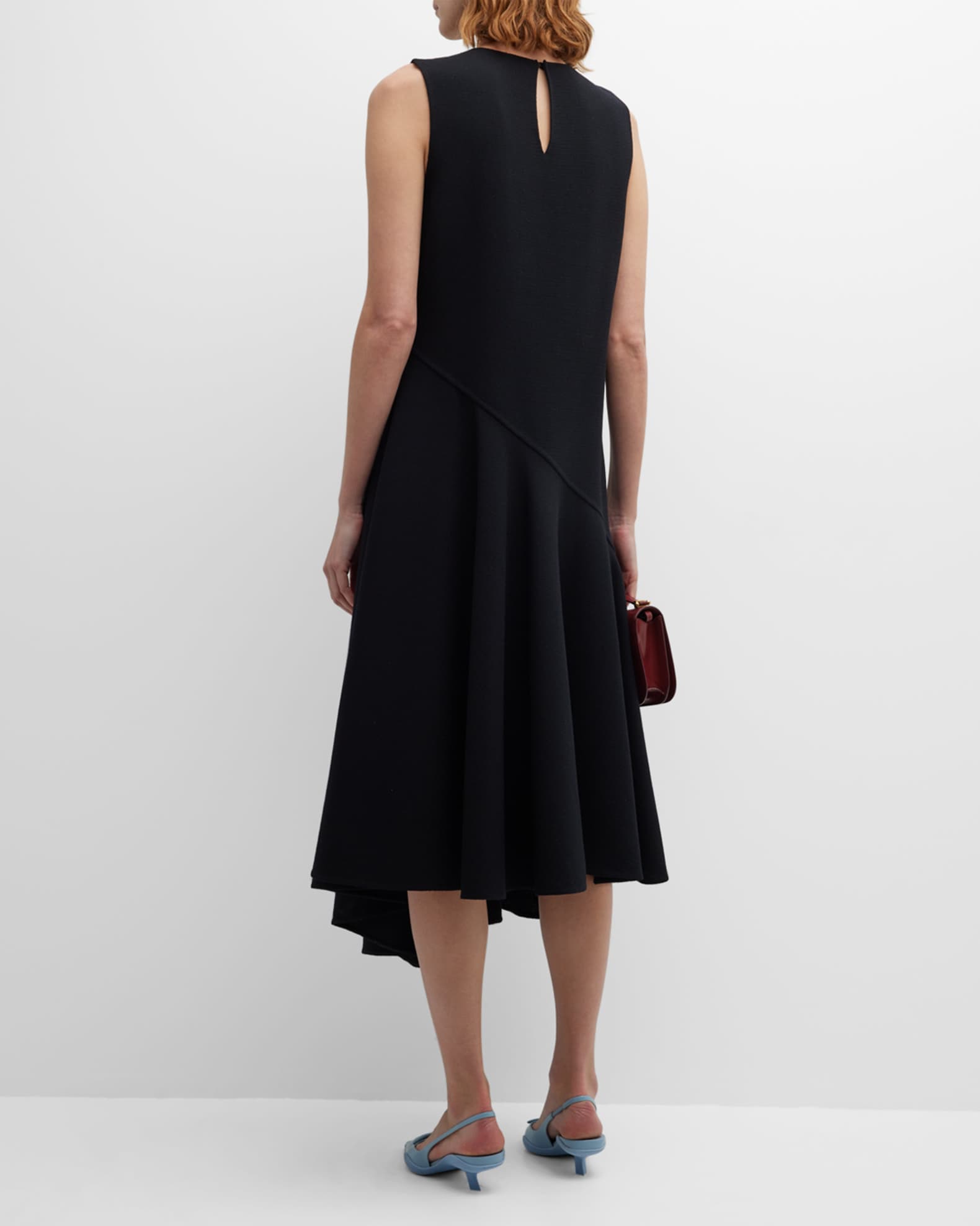 Lafayette 148 New York Sleeveless Asymmetric A-Line Midi Dress | Neiman ...