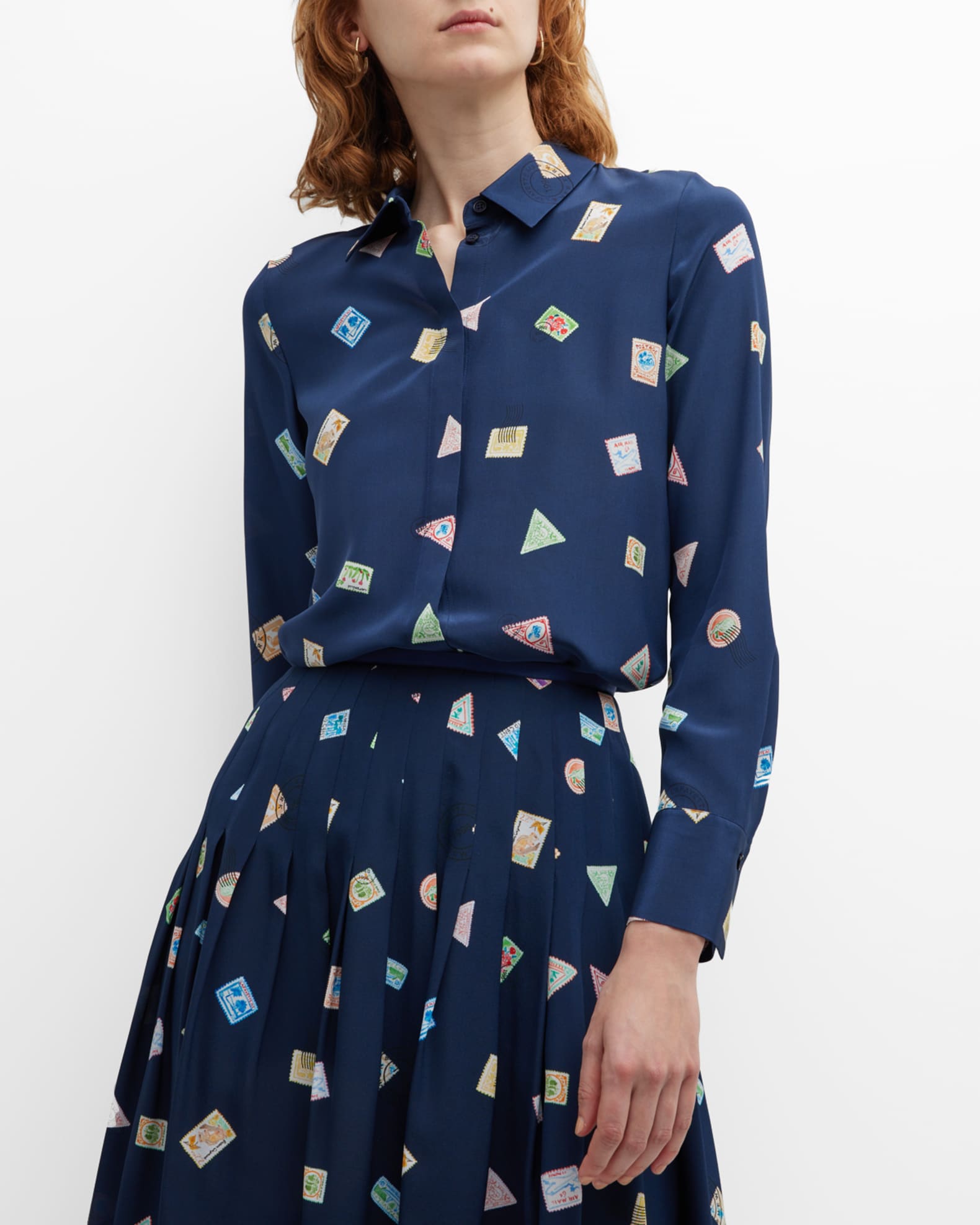 Silk Stamp-Print Collection | Neiman Marcus