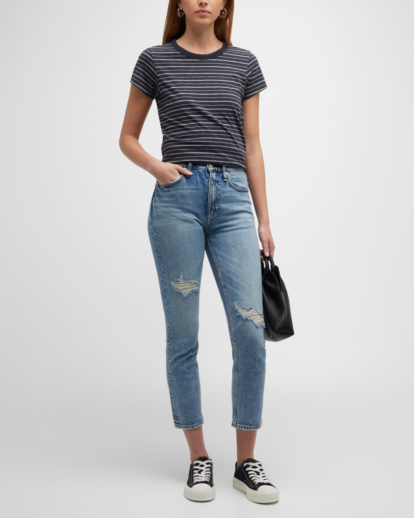 Rag & Bone Wren Distressed Slim Straight Jeans | Neiman Marcus