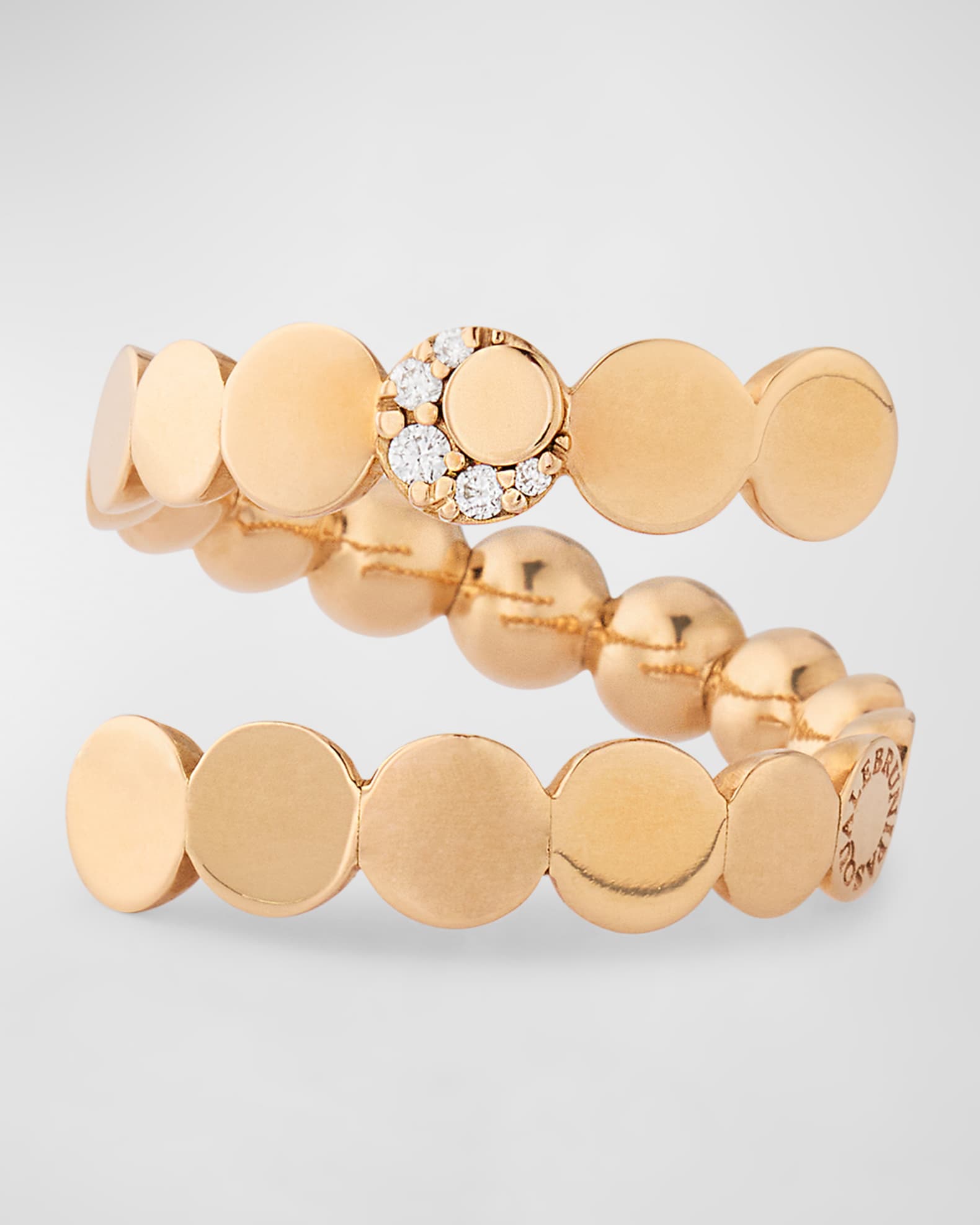 Pasquale Bruni Luce 18K Red Gold Medium Wrapped Ring with Diamonds, Size 6.5 | Neiman Marcus