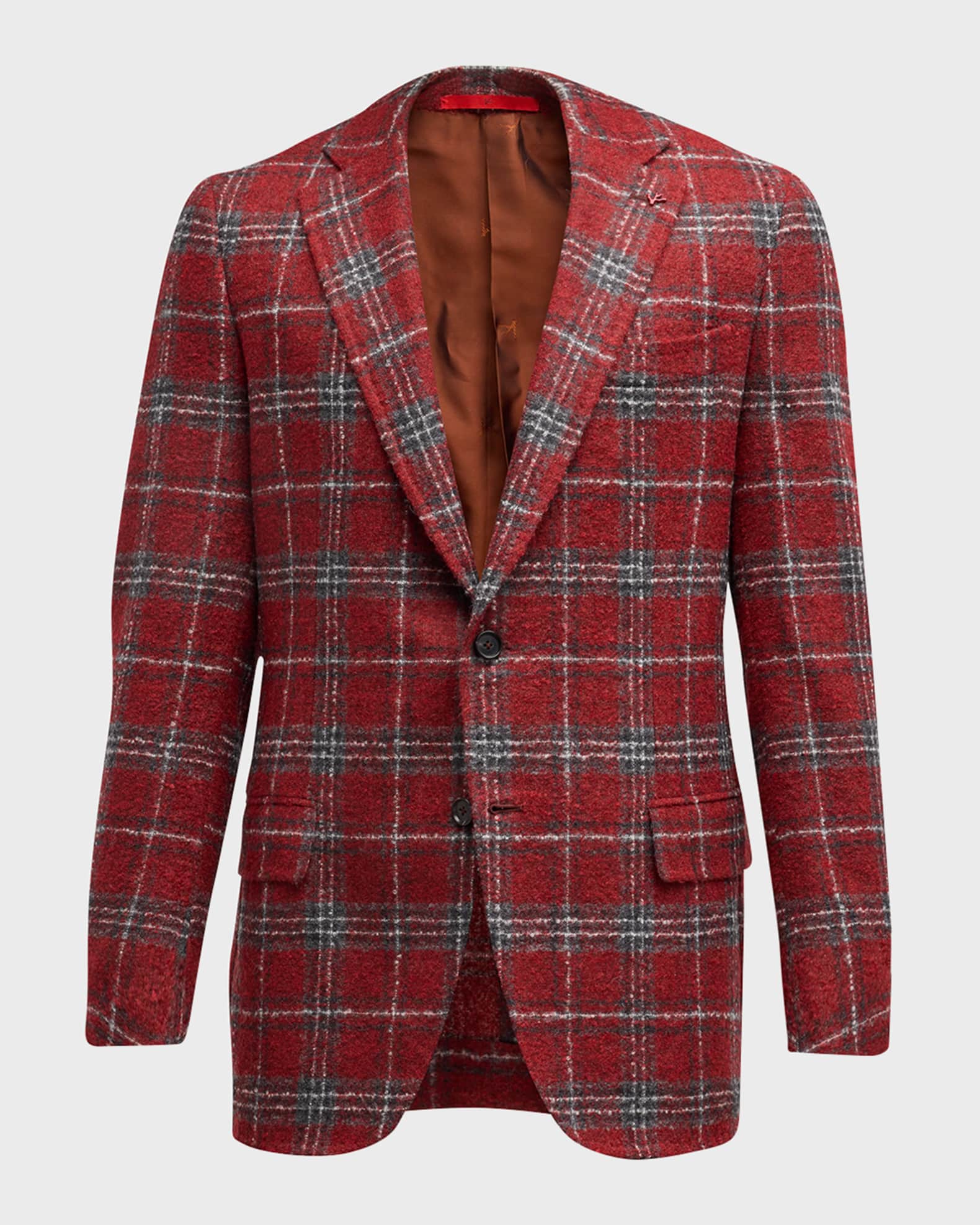 Isaia Men's Boucle Plaid Sport Coat | Neiman Marcus