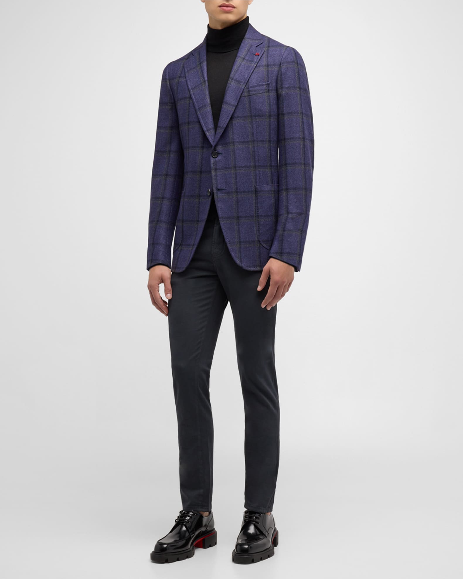Isaia Men's Windowpane Sport Coat | Neiman Marcus