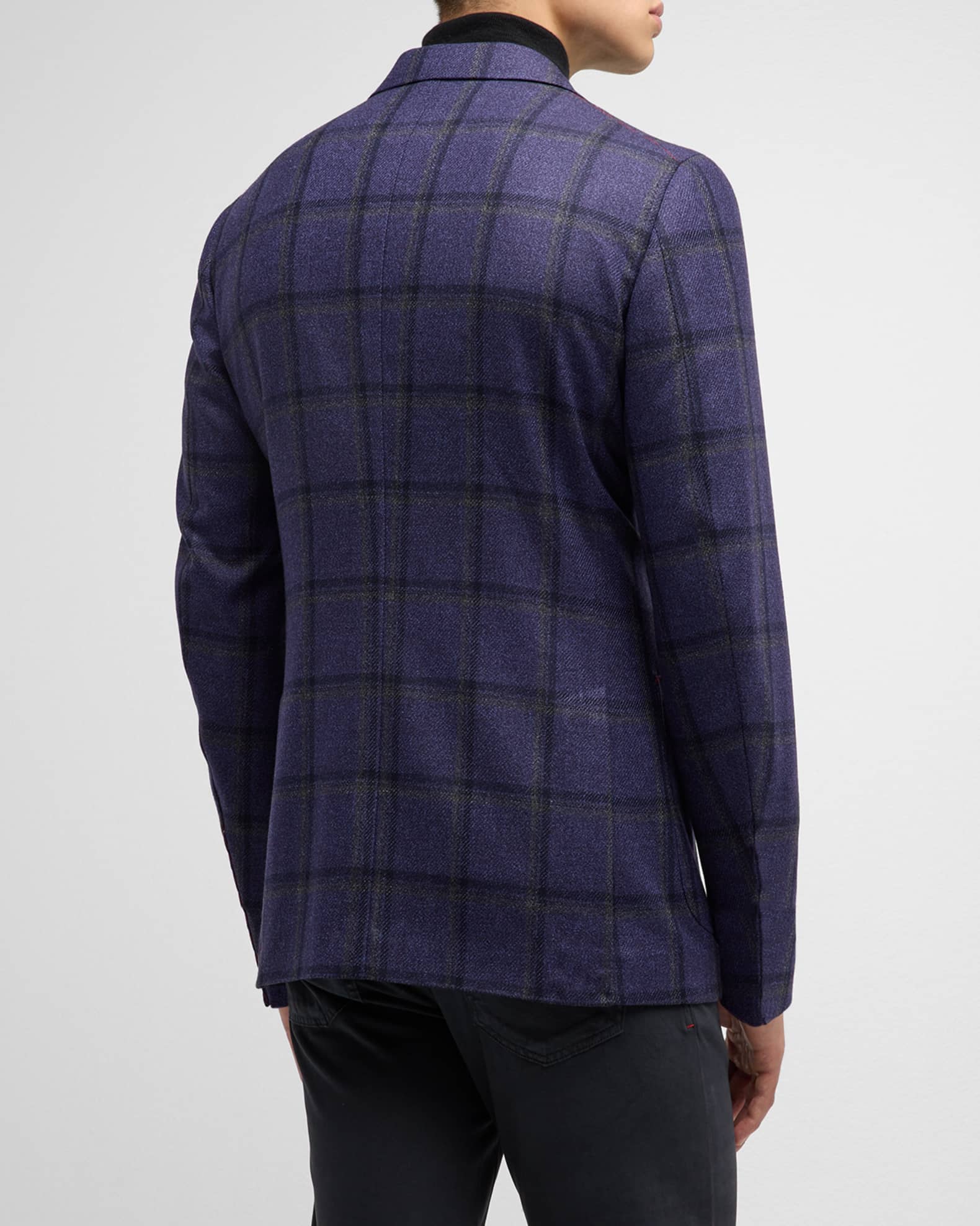 Isaia Men's Windowpane Sport Coat | Neiman Marcus