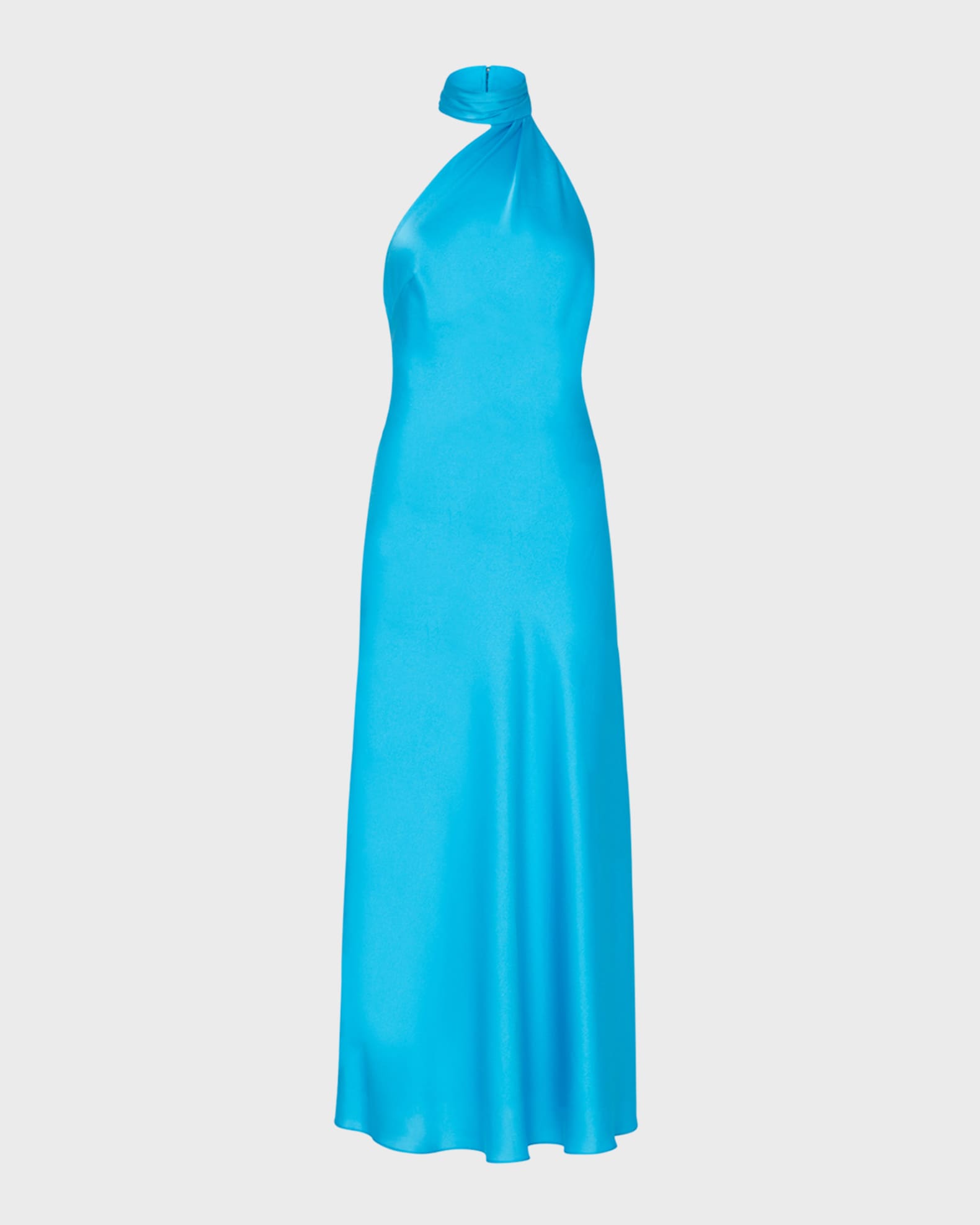Milly Odessa A-Line Satin Halter Midi Dress | Neiman Marcus