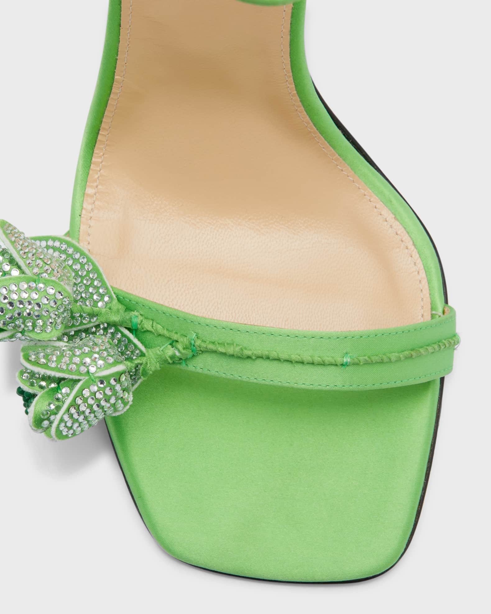 MACH & MACH Tulip Crystal Ankle-Strap Stiletto Sandals | Neiman Marcus