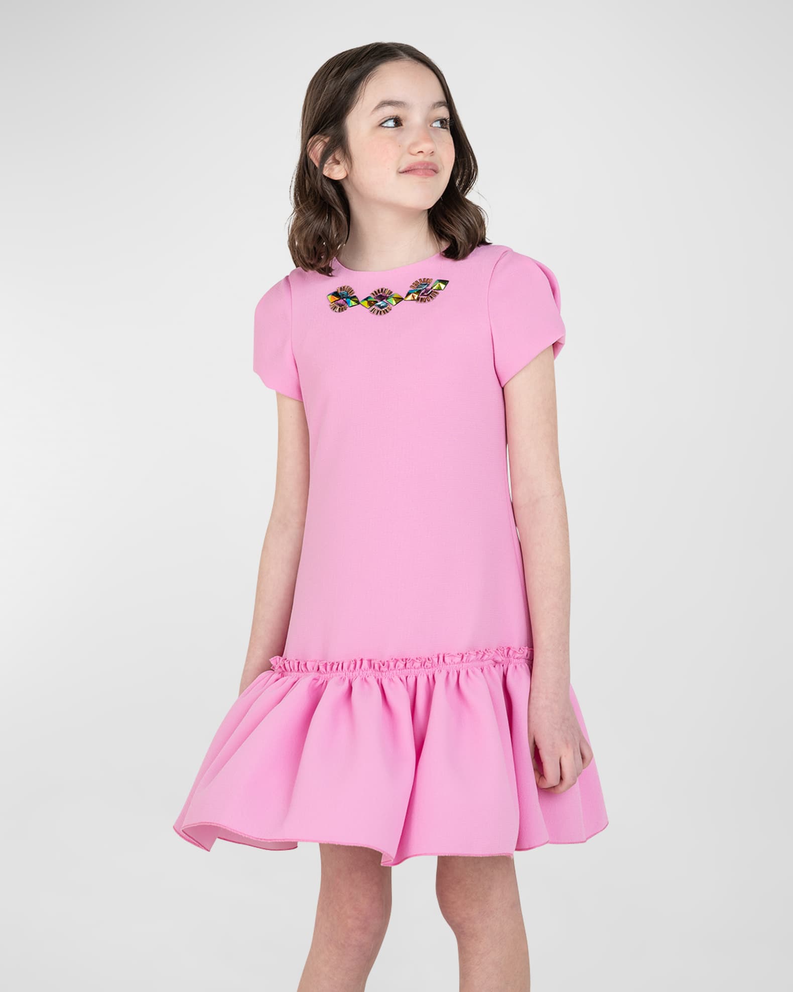 Zoe Girl's Astrid Jewel-Trim Dress, Size 7-16 | Neiman Marcus