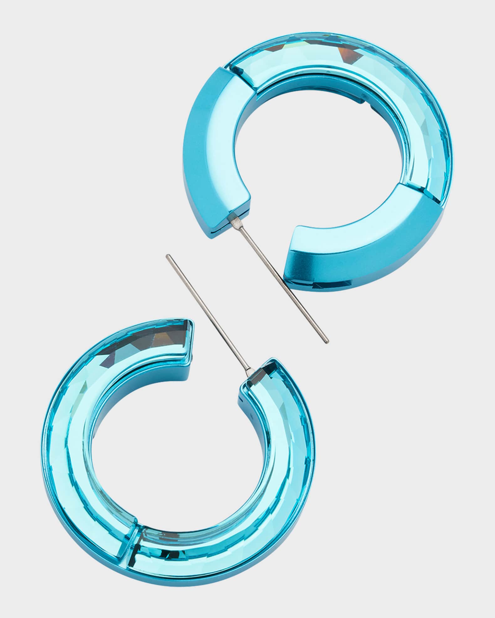 SWAROVSKI Lucent Hoop Earrings, Blue | Neiman Marcus