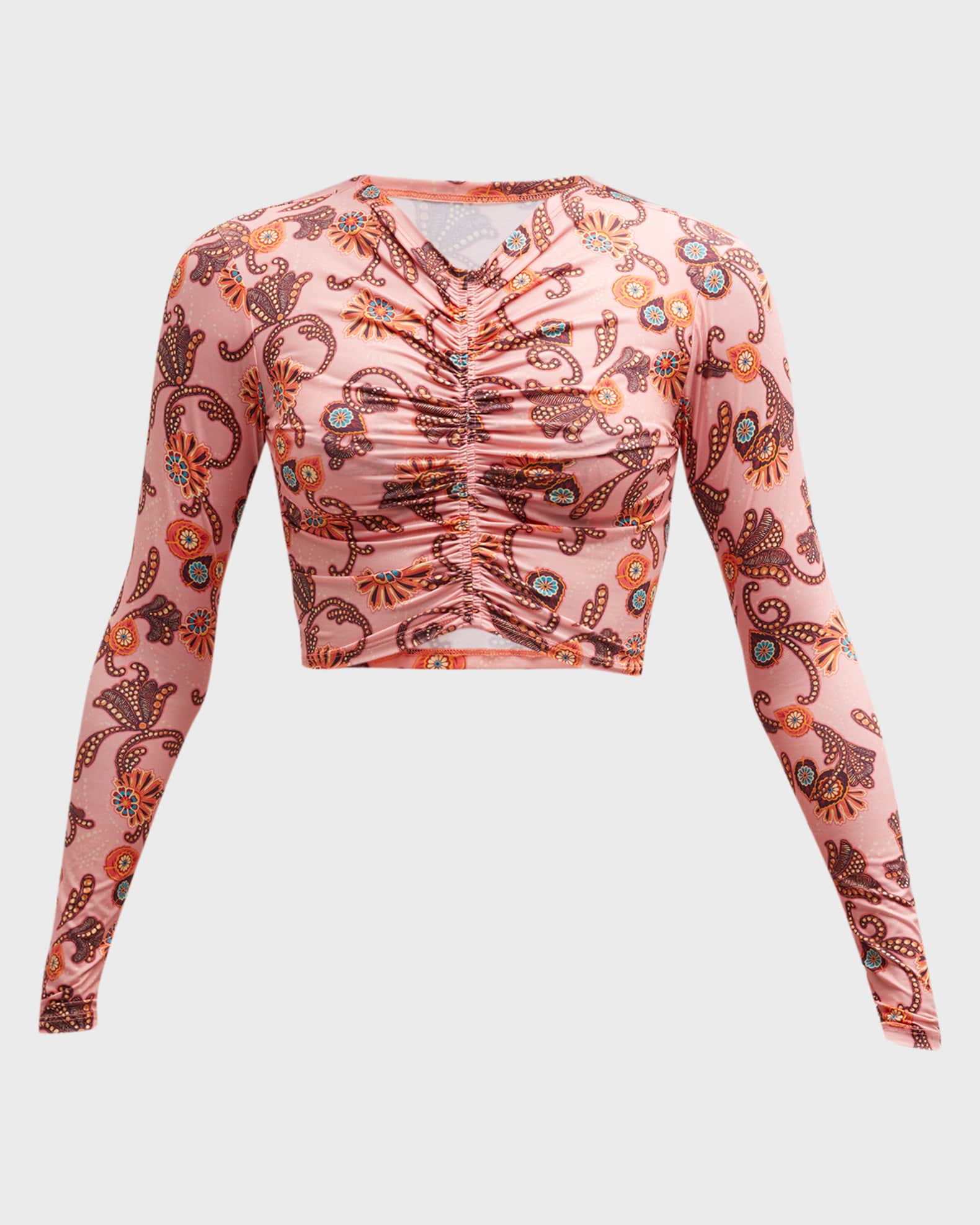 A.L.C. Ansel Cropped Rashguard Swim Top | Neiman Marcus